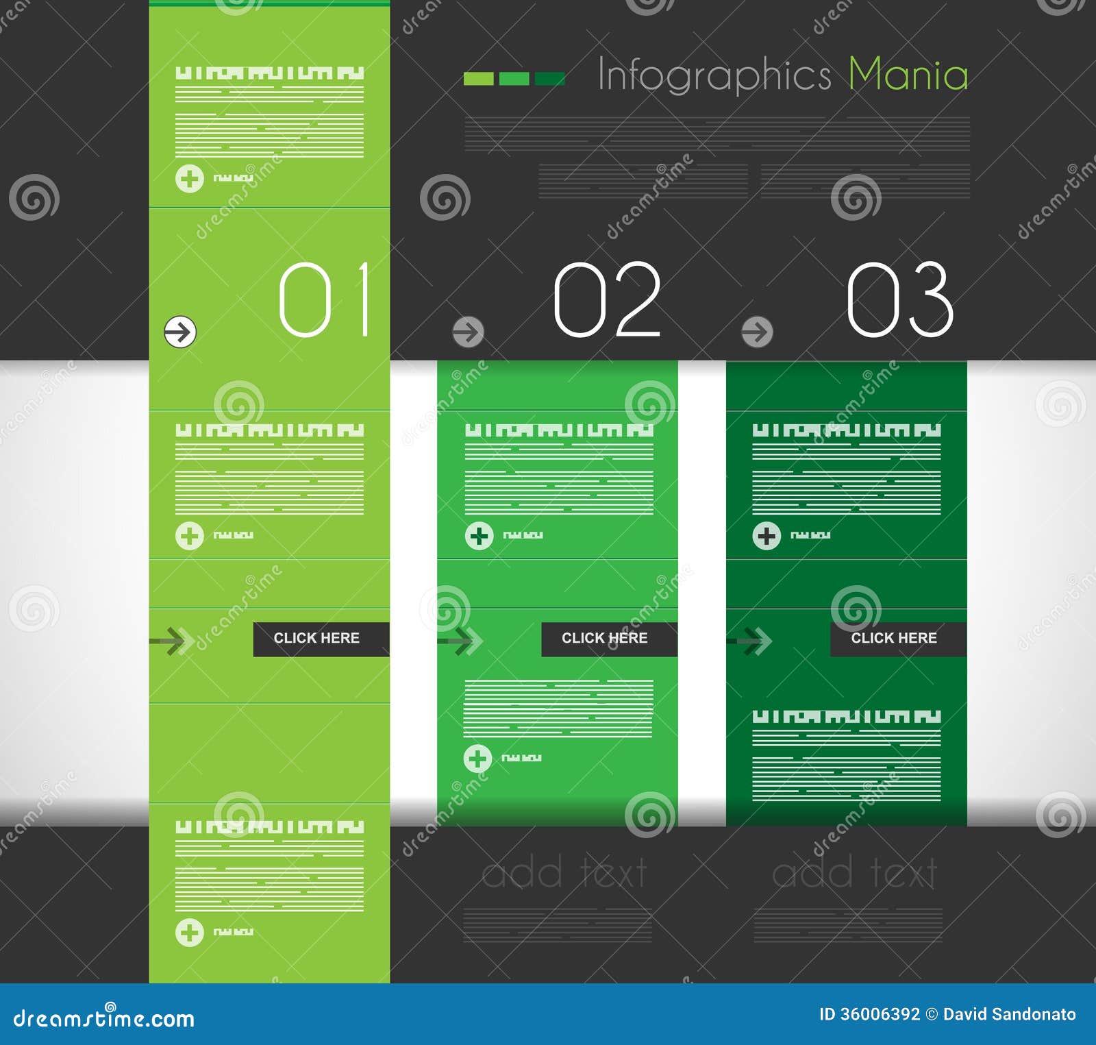 Infographic Design Template with Flat Design Panels Stock Illustration ...