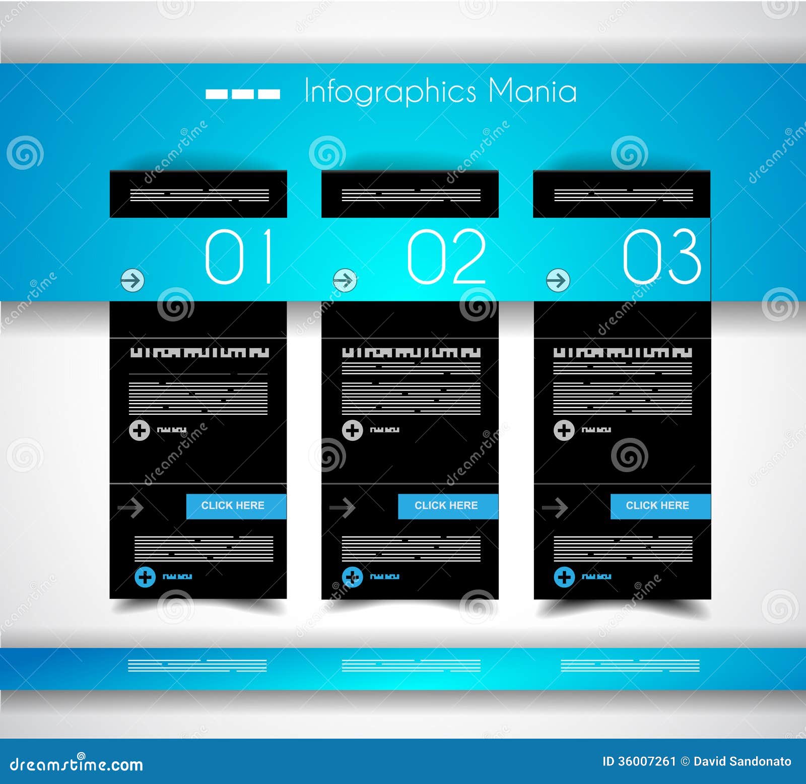 Infographic Design Template with Flat Design Panels Stock Illustration ...