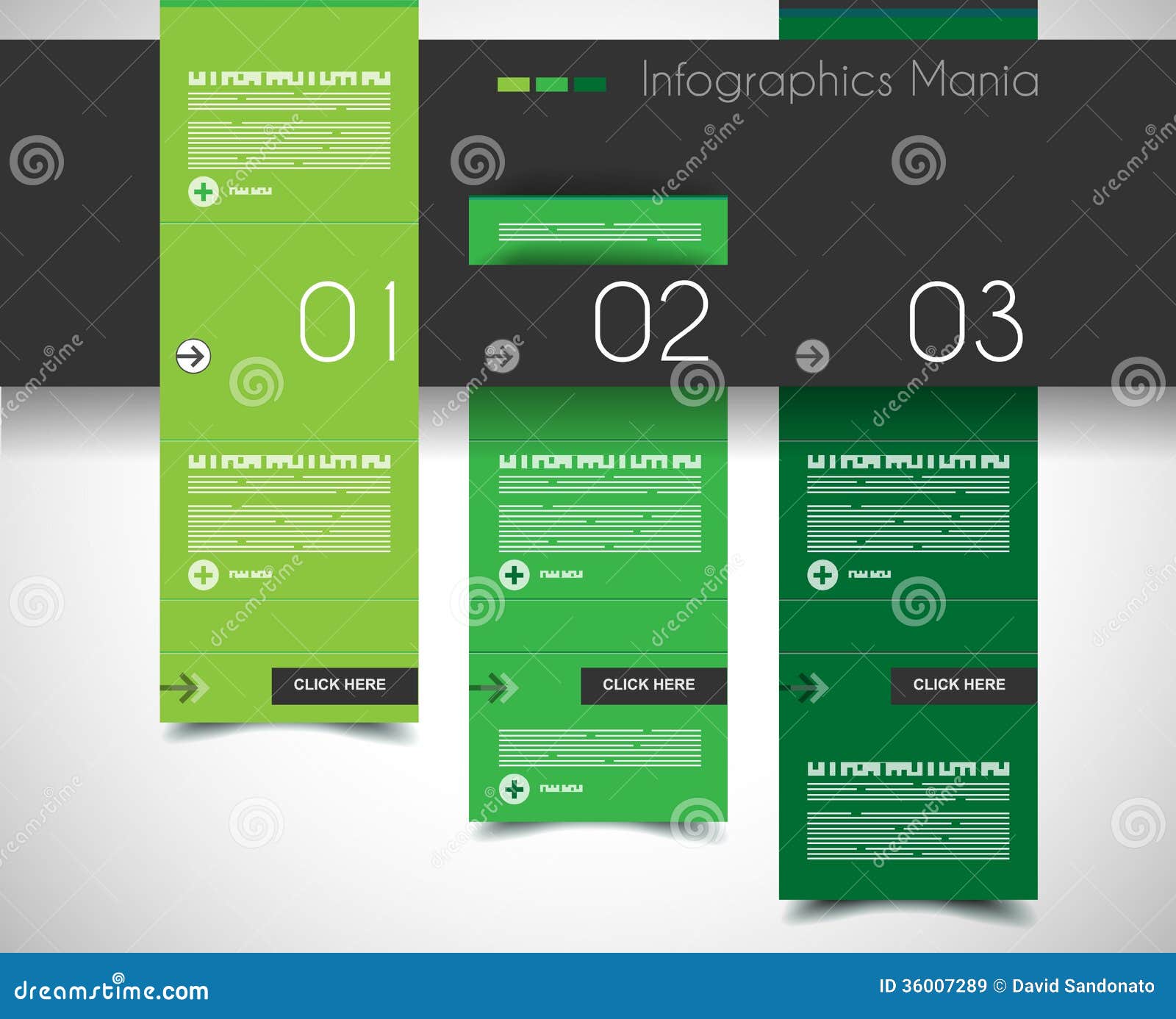 Infographic Design Template with Flat Design Panels Stock Illustration ...