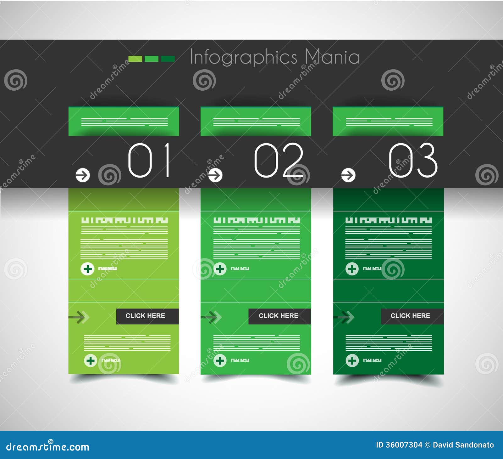 Infographic Design Template with Flat Design Panels Stock Illustration ...