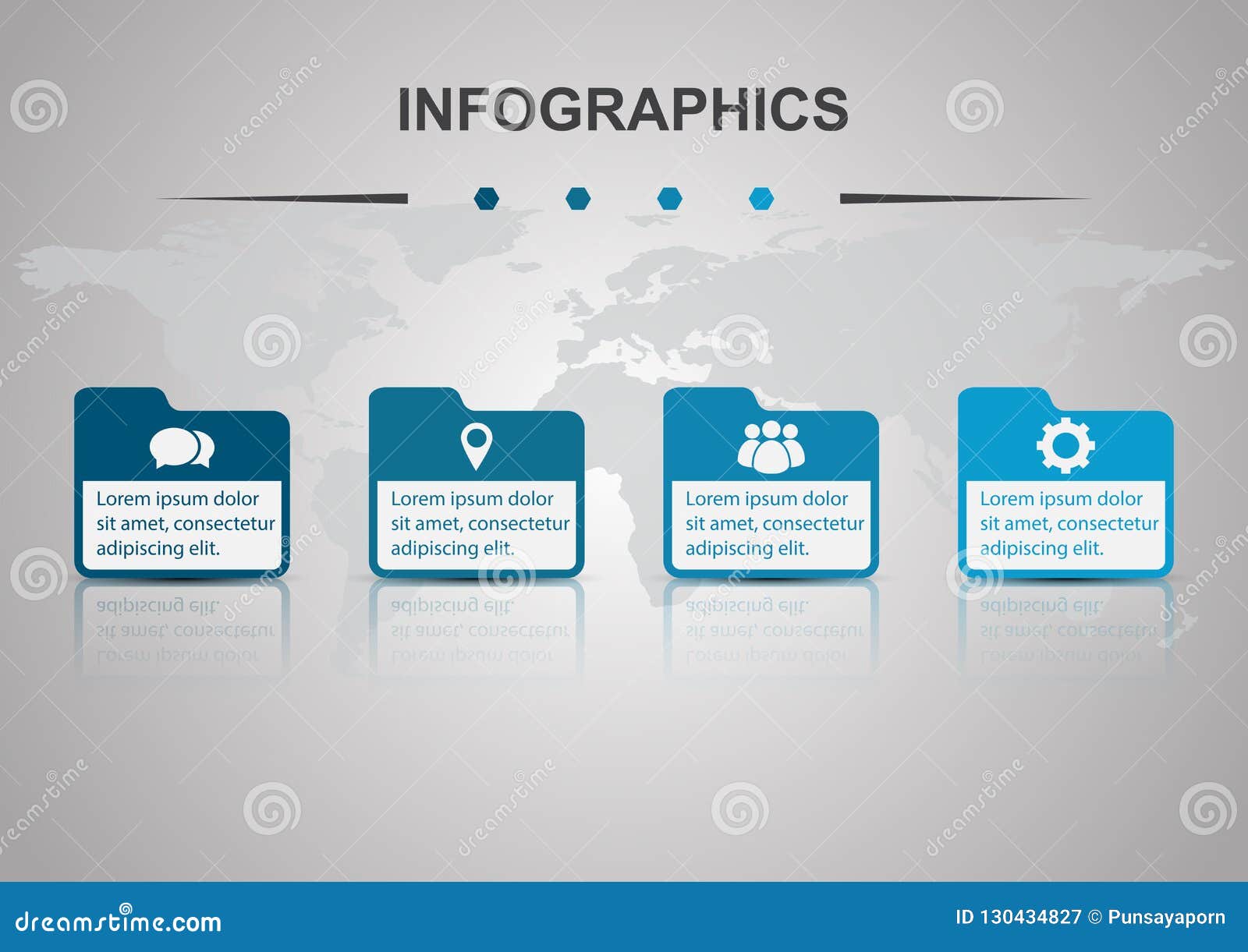 Infographic Design Template with Folders Stock Vector - Illustration of ...