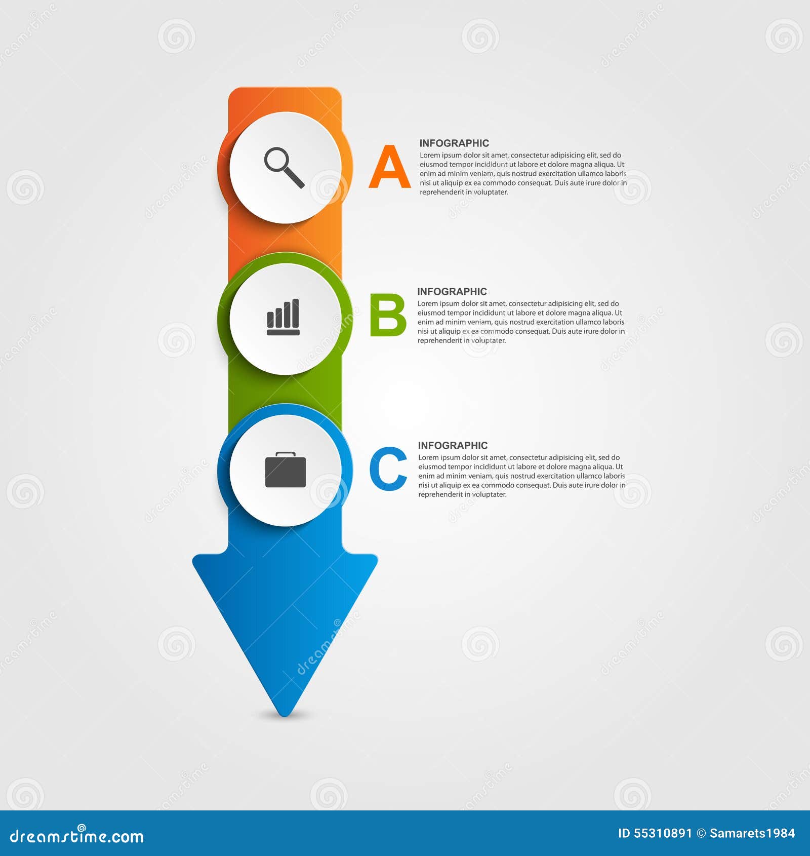 Infographic Design Template in the Form of Arrows. Stock Vector ...