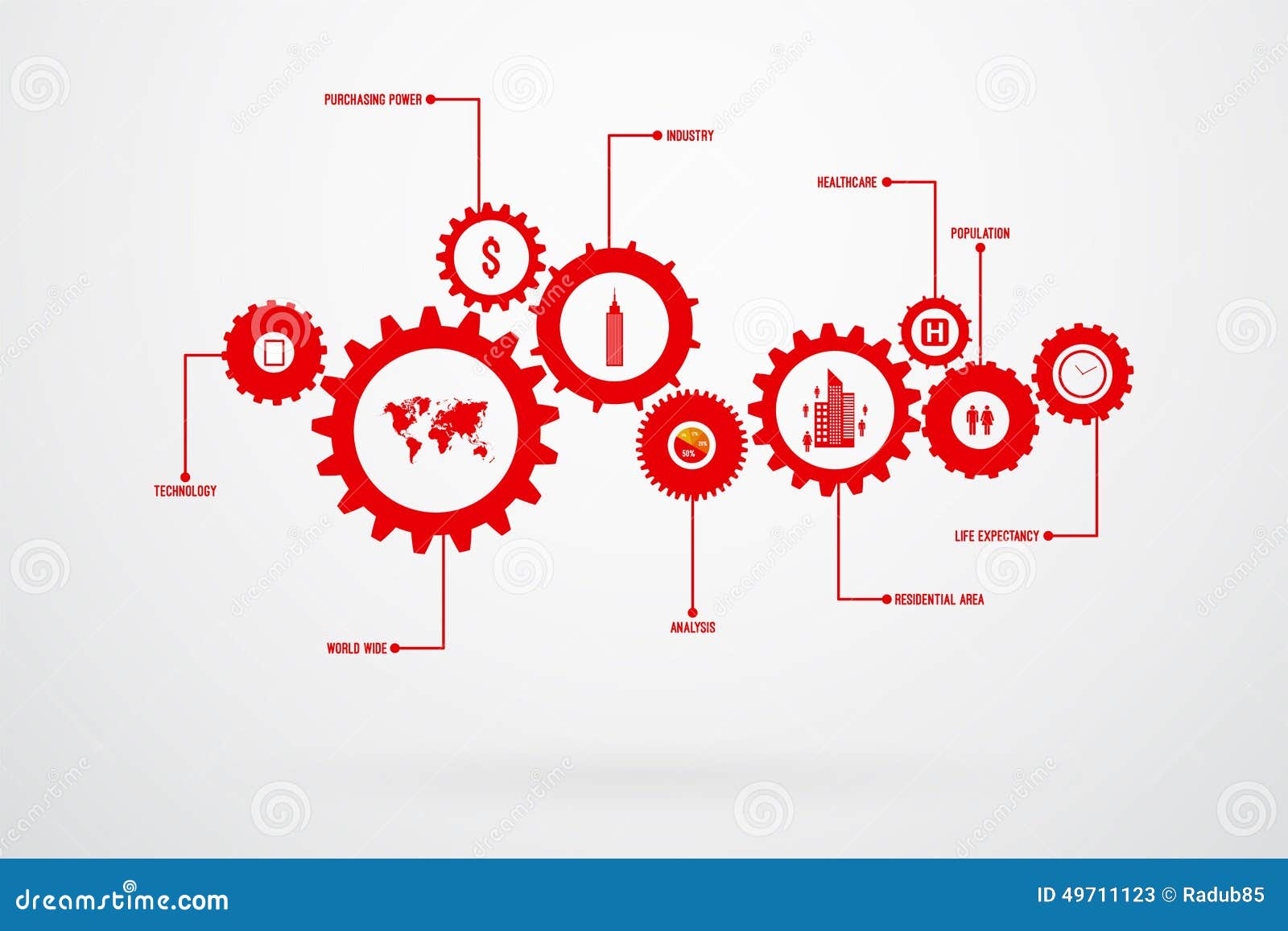 Infographic Design Template Gear Vector Stock Vector - Illustration of ...