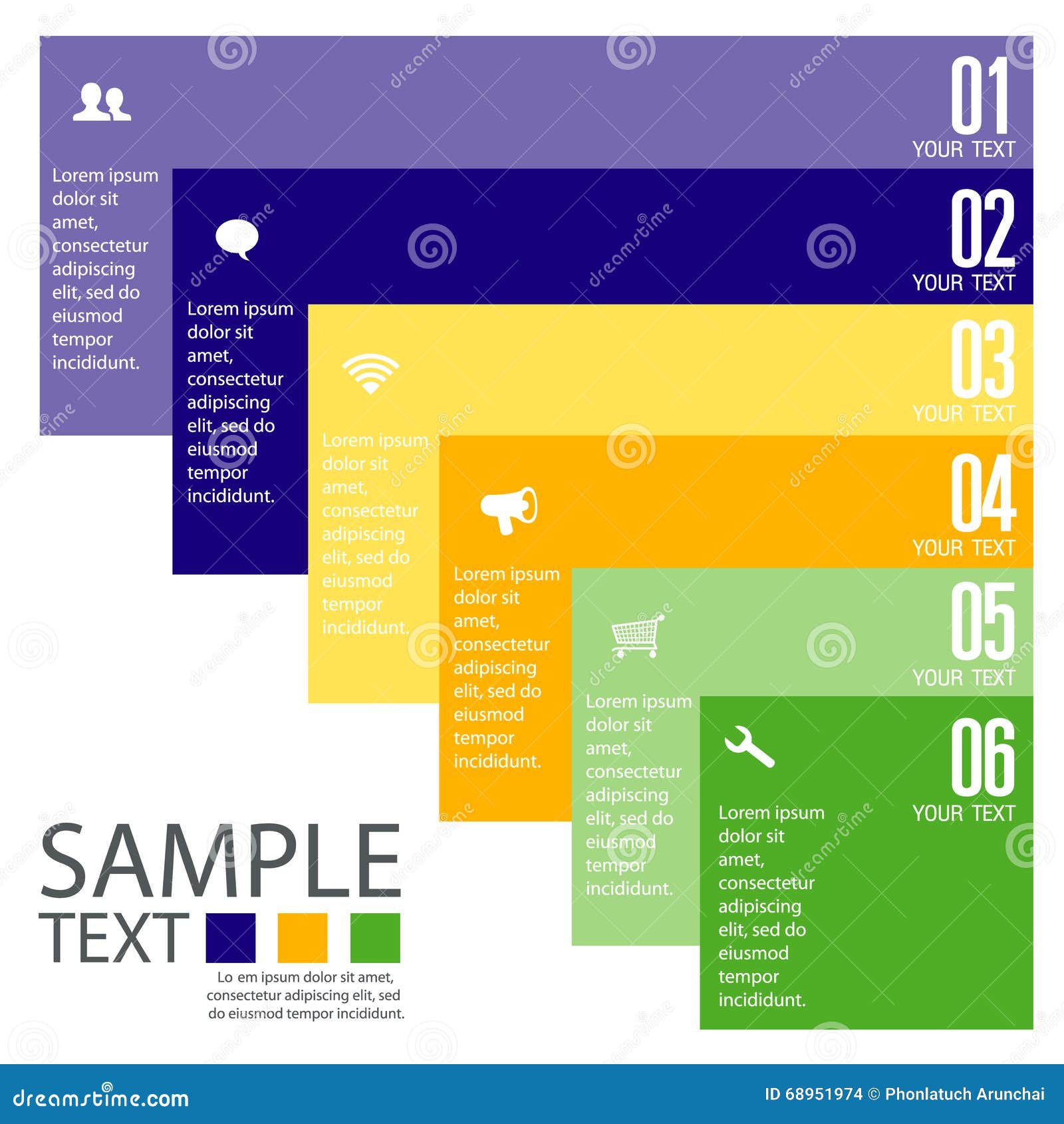 Infographic Design Template With Graphic Elements Set Illustration ...