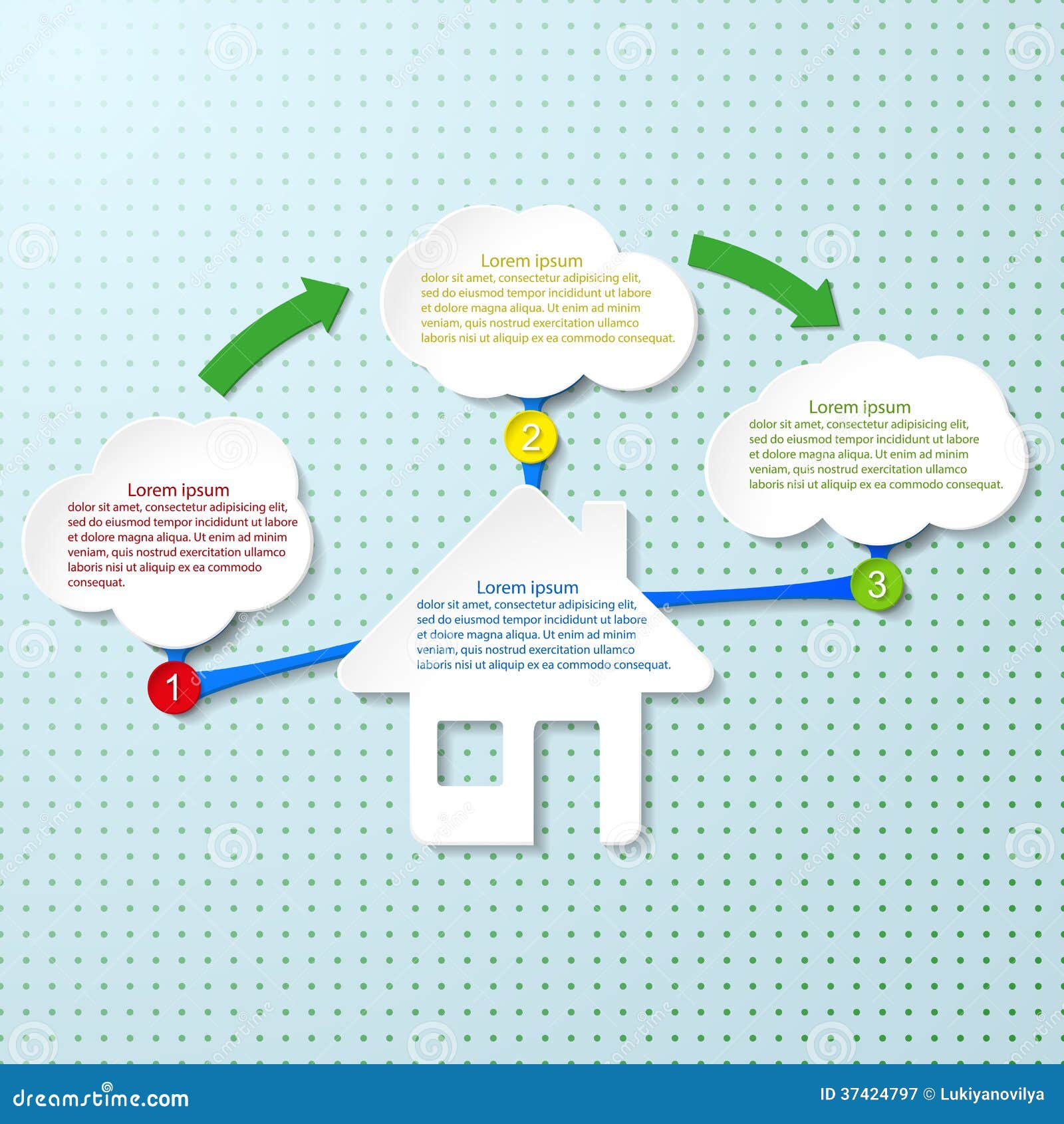 Infographic Design Template with House Stock Vector - Illustration of ...
