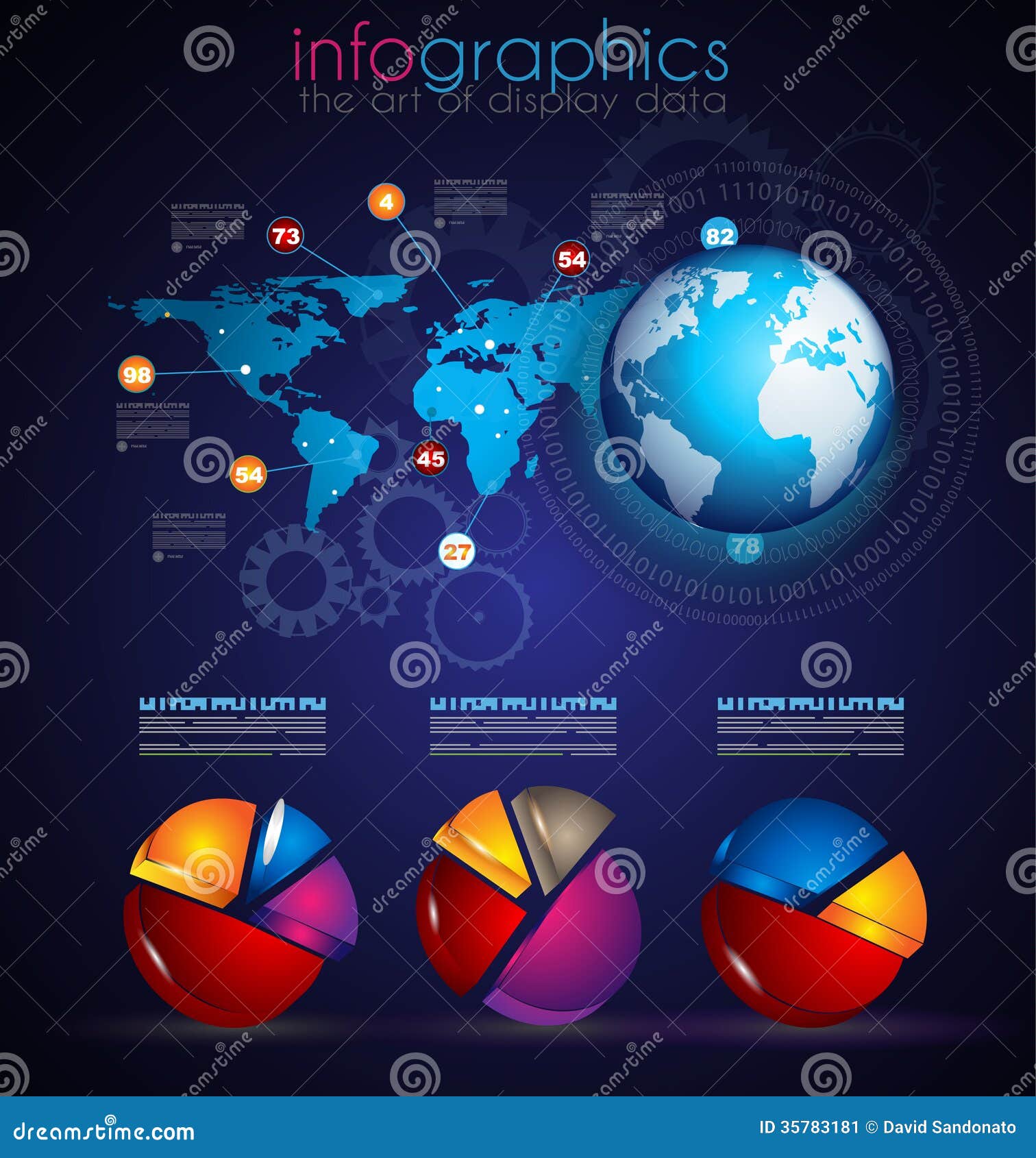Infographic Design Template with Modern Flat Style. Stock Vector ...