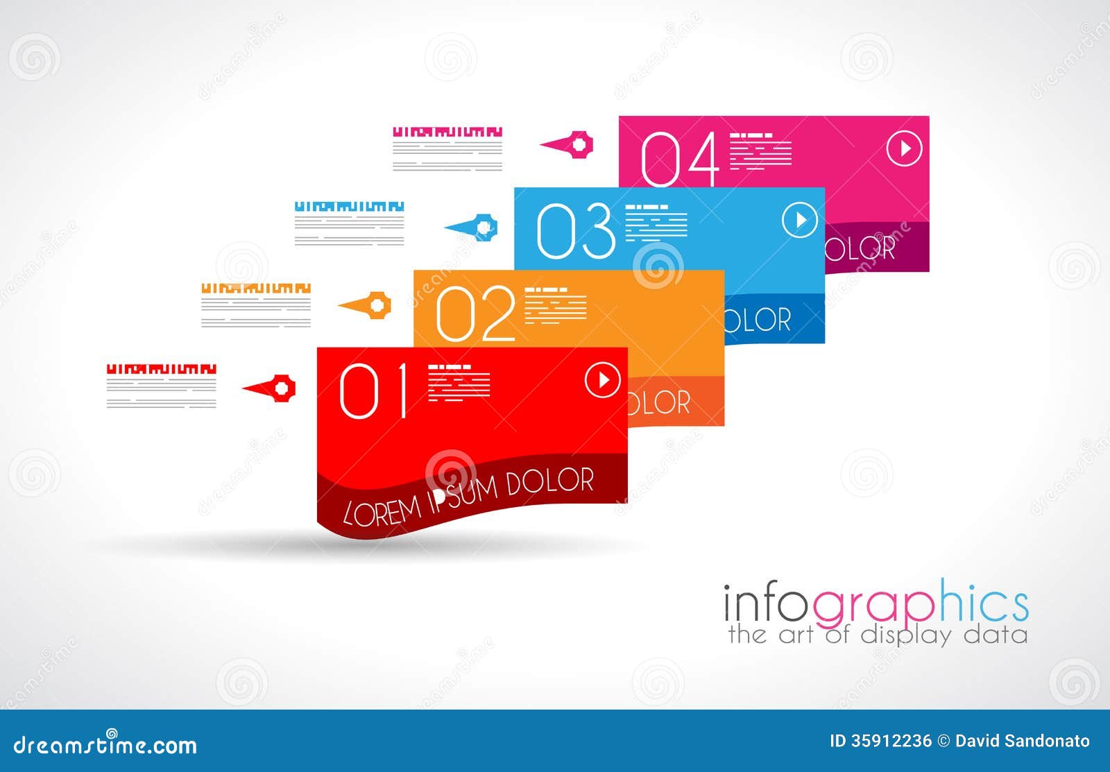 Infographic Design Template with Modern Flat Style. Stock Illustration ...