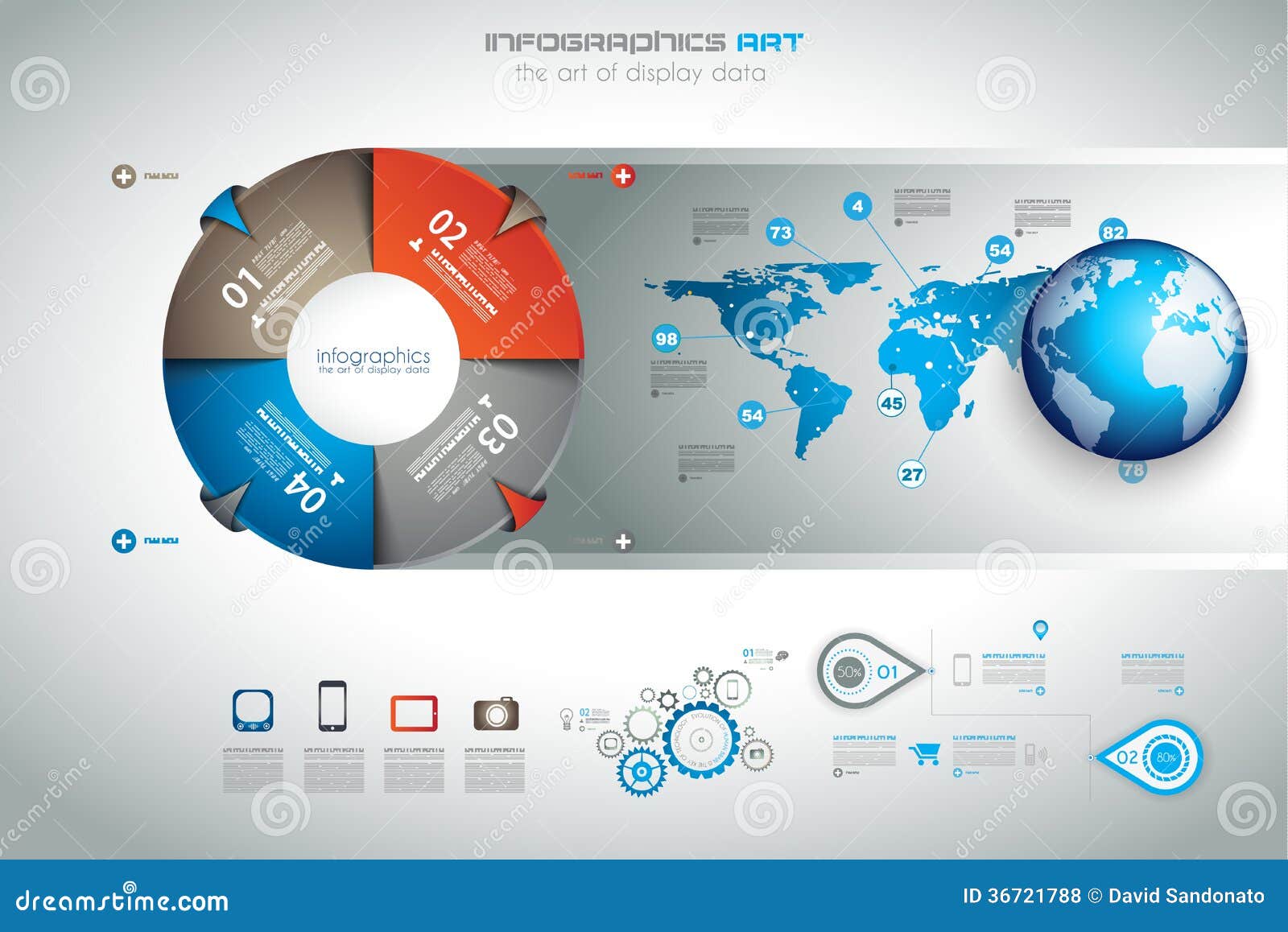 Infographic Design Template with Modern Flat Style Stock Vector ...