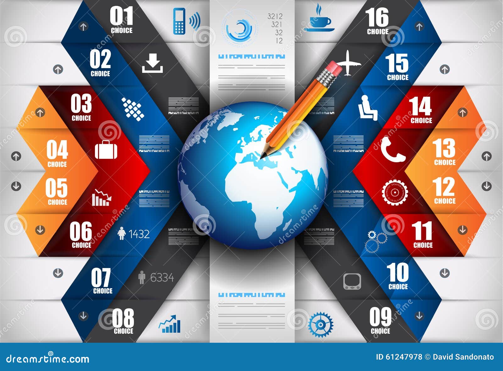 Infographic Design Template with Modern Flat Style Stock Vector ...