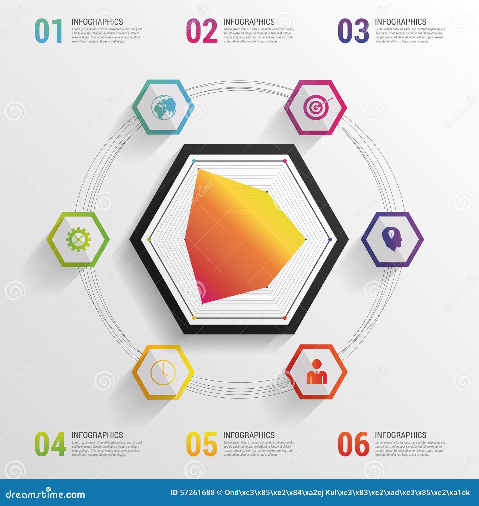 Infographic Design Template. Modern Statistics Vector Hexagon Stock ...