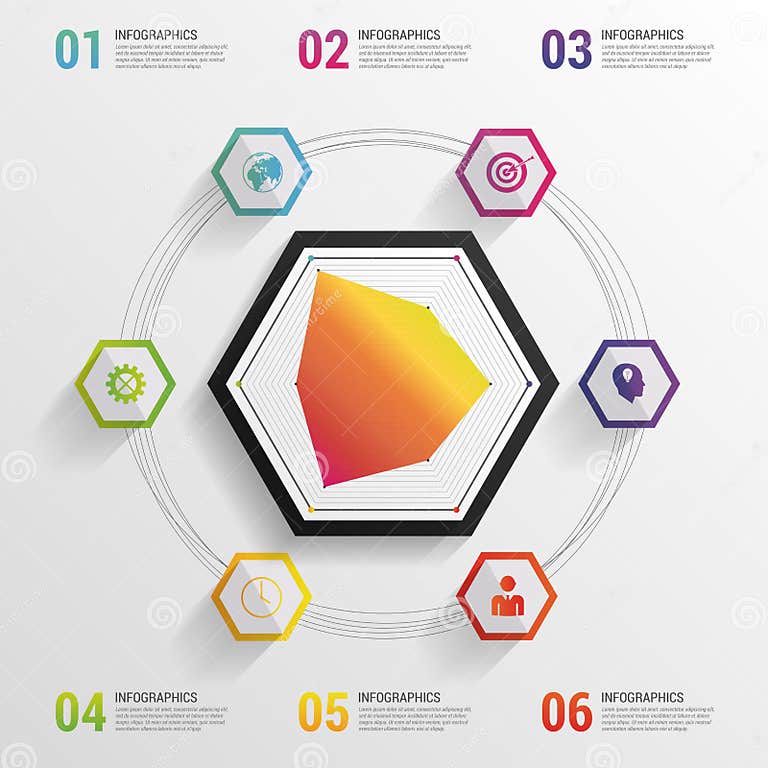 Infographic Design Template. Modern Statistics Vector Hexagon Stock ...