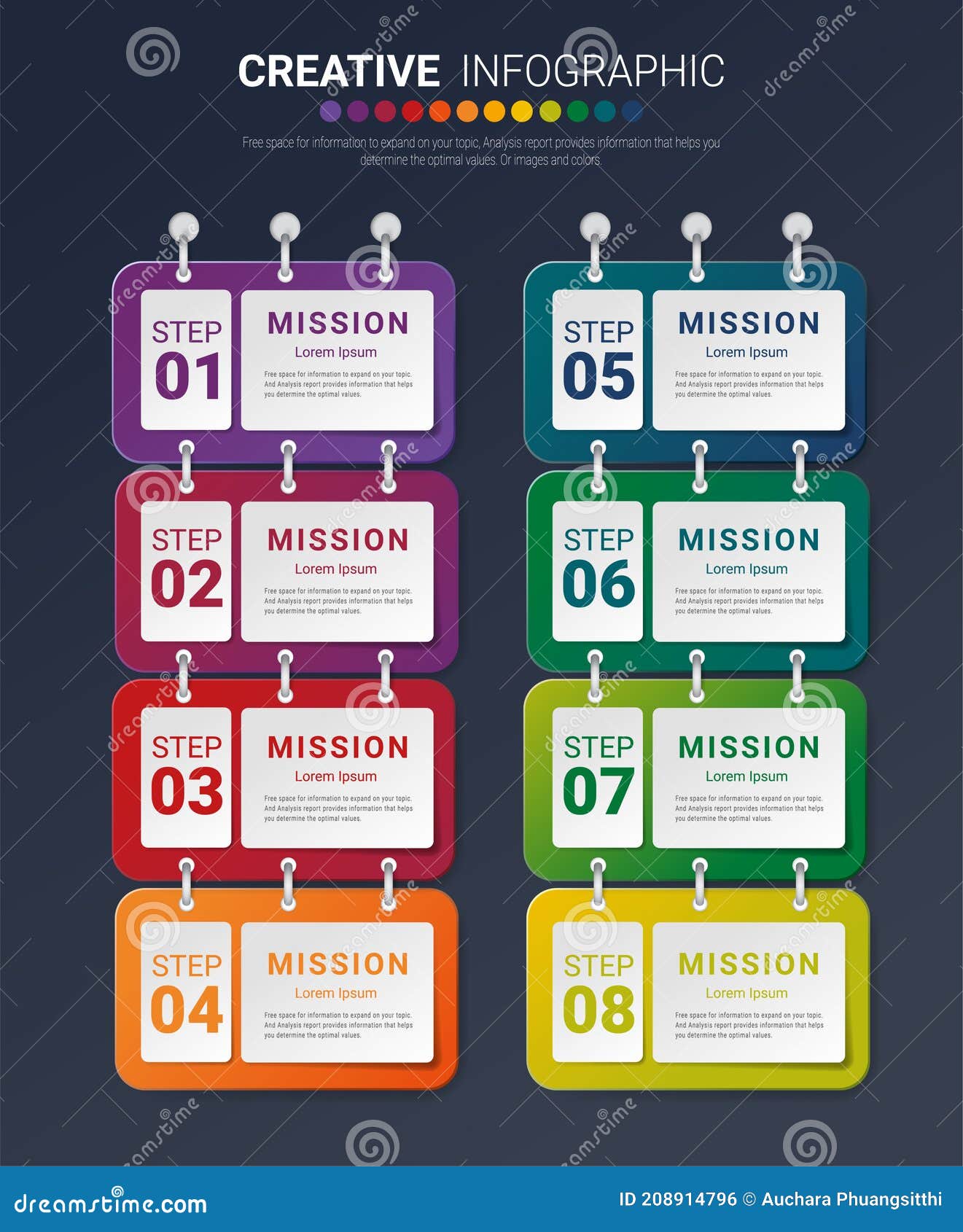 Infographic Design Template with Numbers 8 Option for Presentation ...