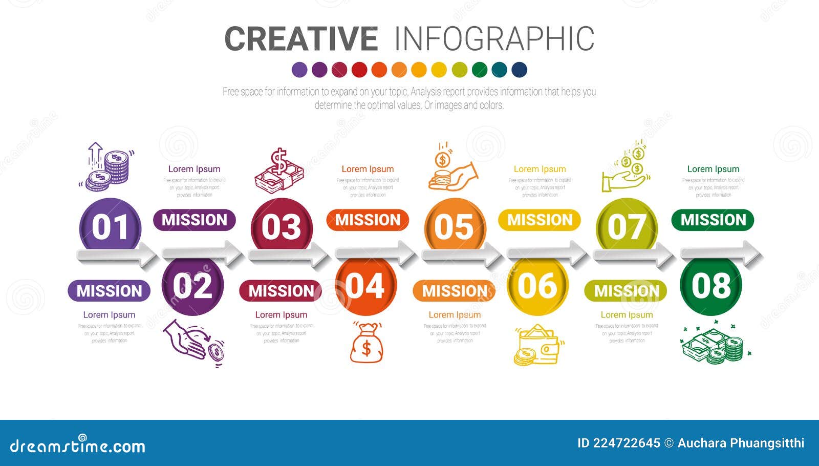 Infographic Design Template with Numbers 8 Option Stock Vector ...