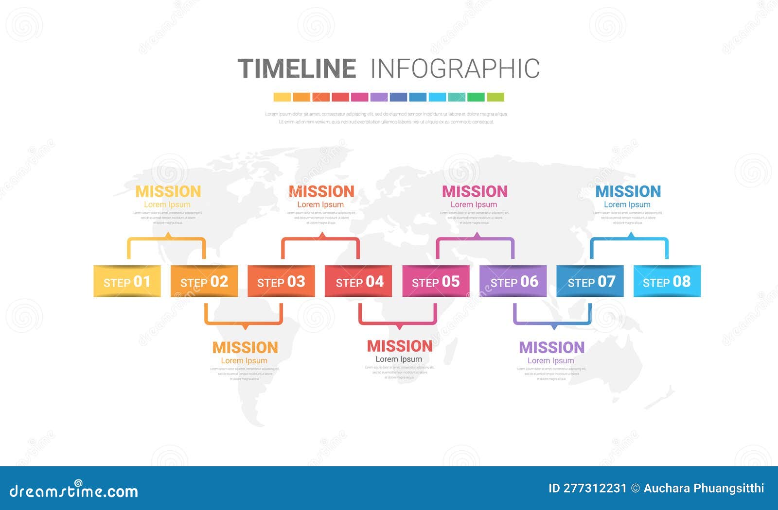 Timeline 6 Steps, Six 6 Option Shape Table Chart Elements With Steps ...