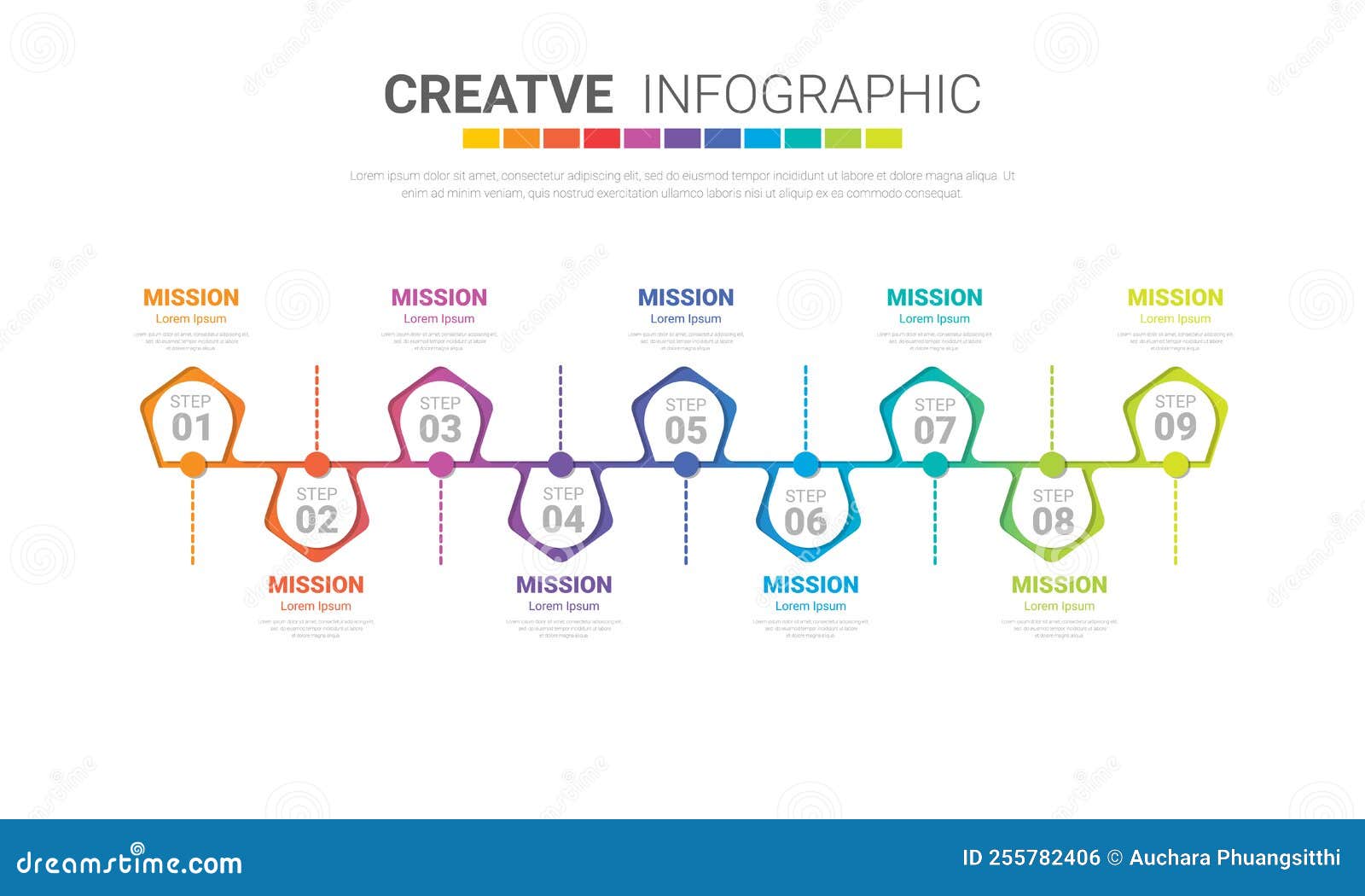 Infographic Design Template with 9 Options, Can Be Used for Process ...