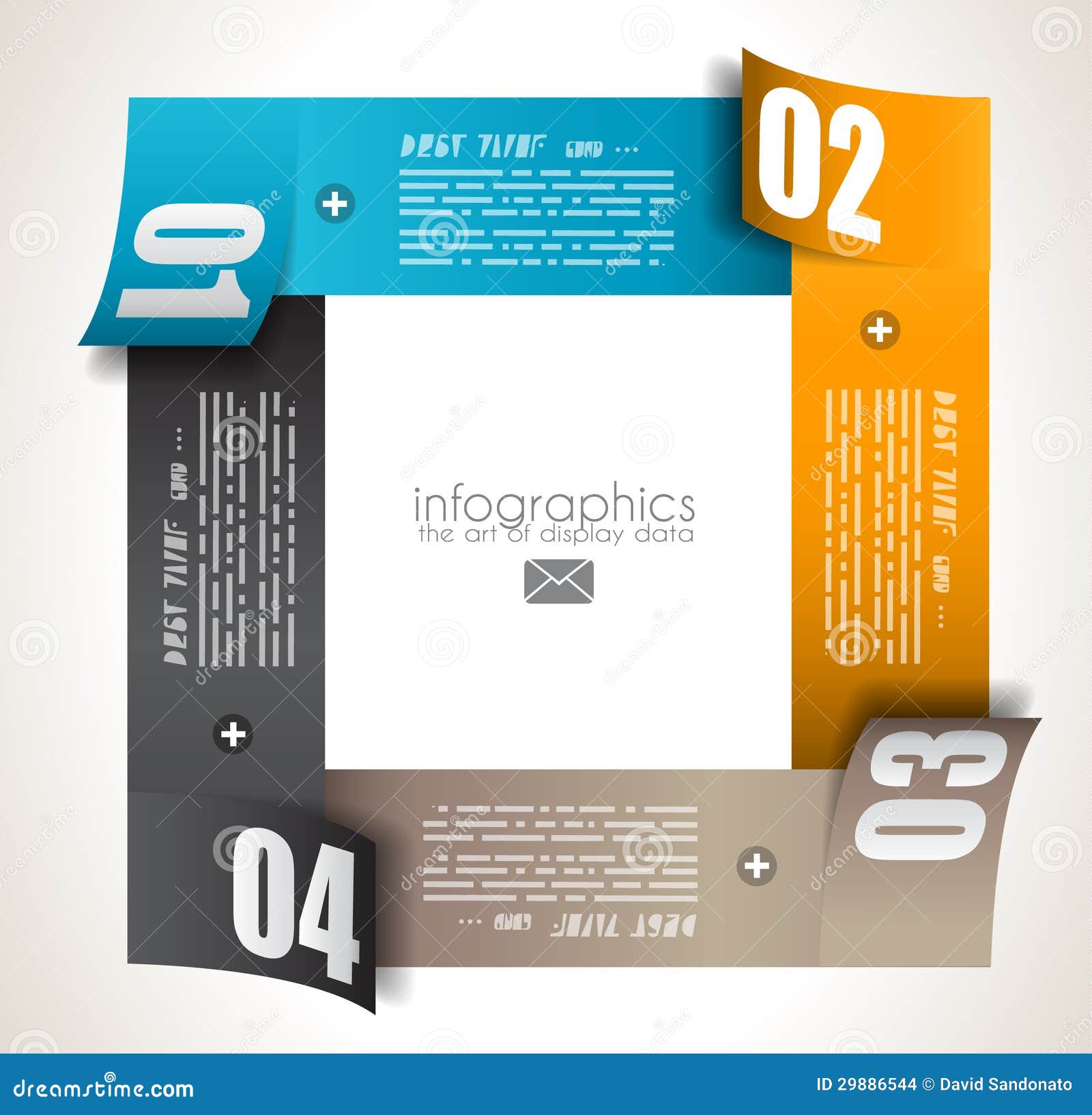 Infographic Design Template with Paper Tags. Stock Illustration ...
