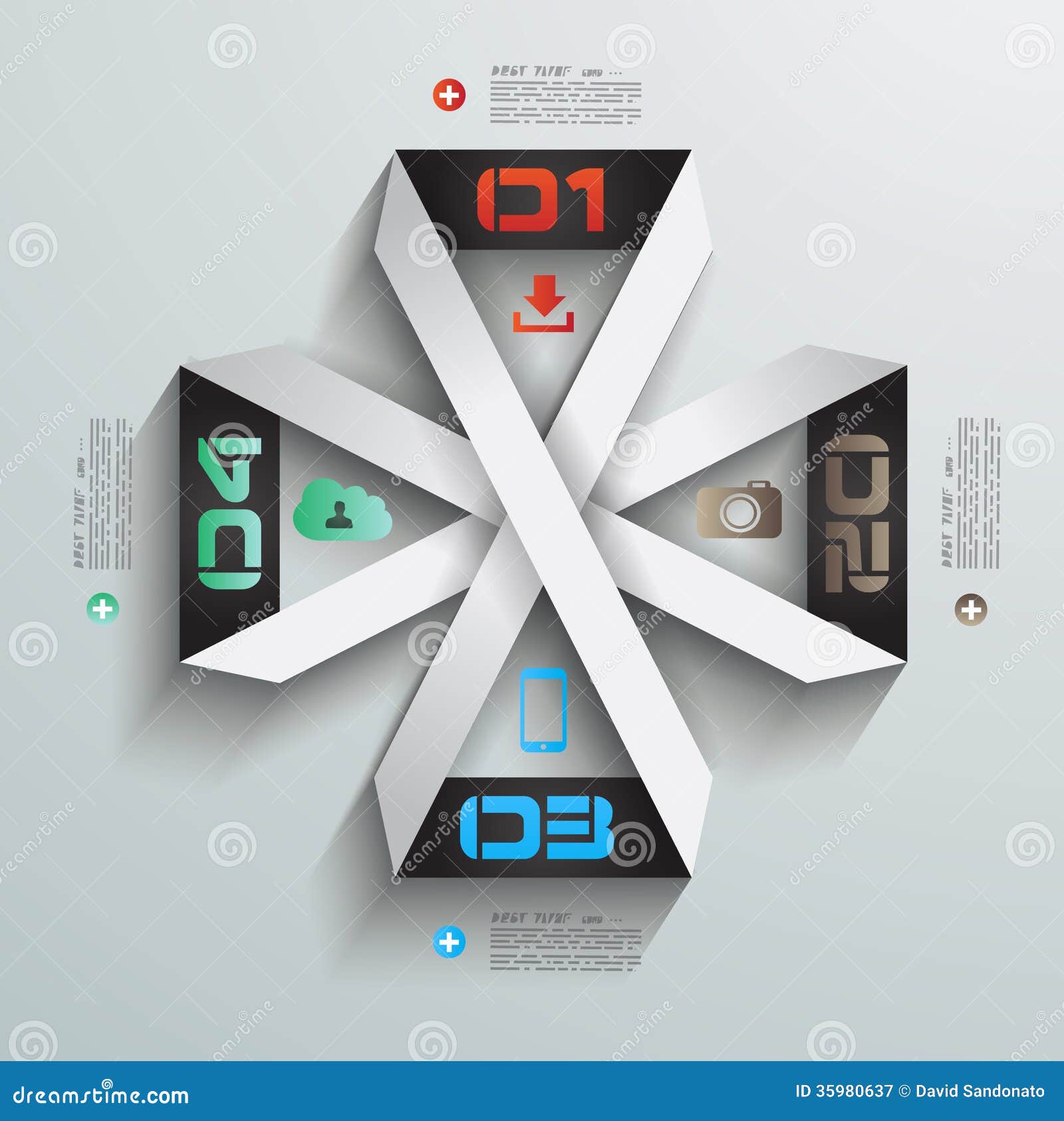 Infographic Design Template with Paper Tags Stock Vector - Illustration ...