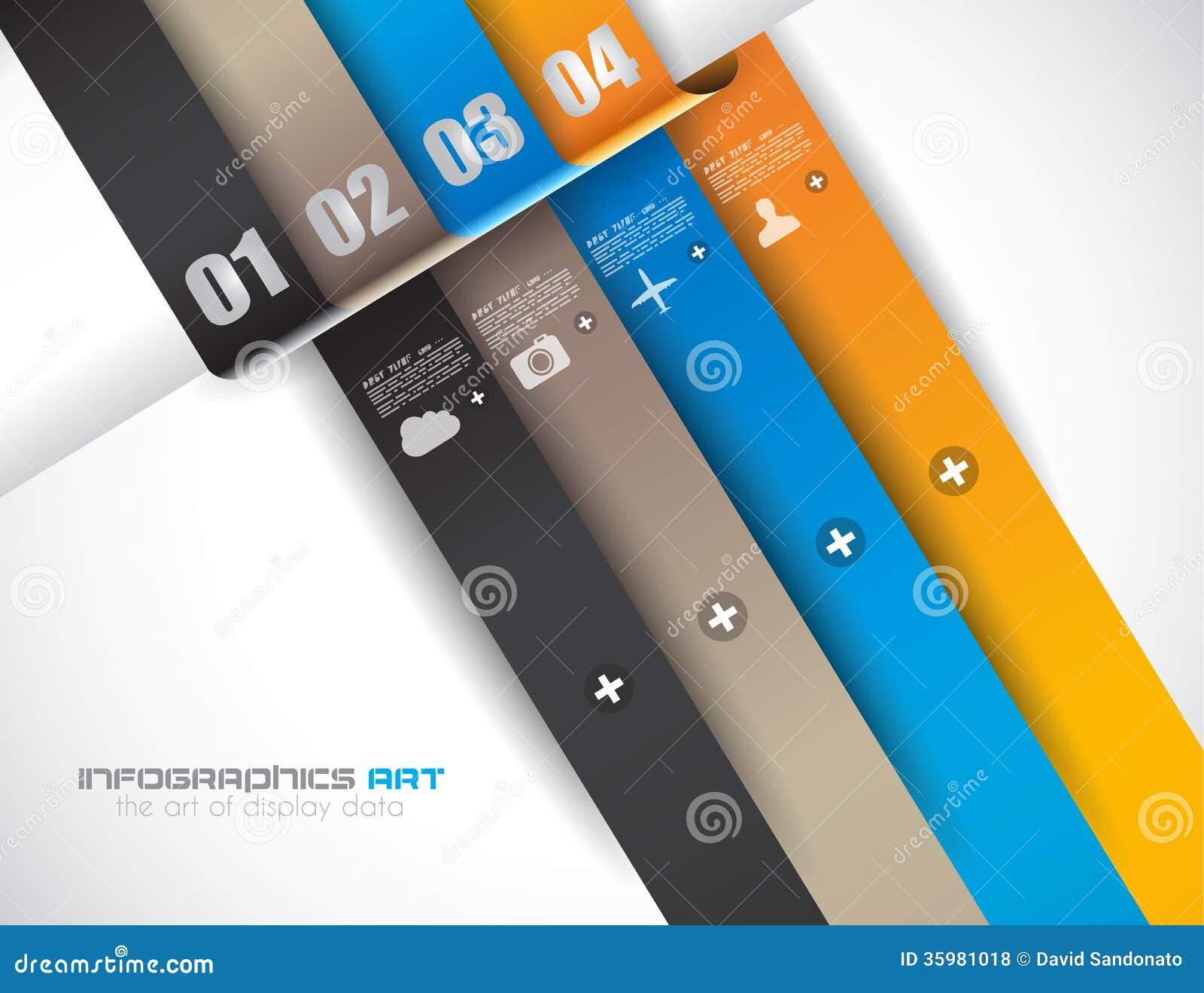 Infographic Design Template with Paper Tags Stock Illustration ...