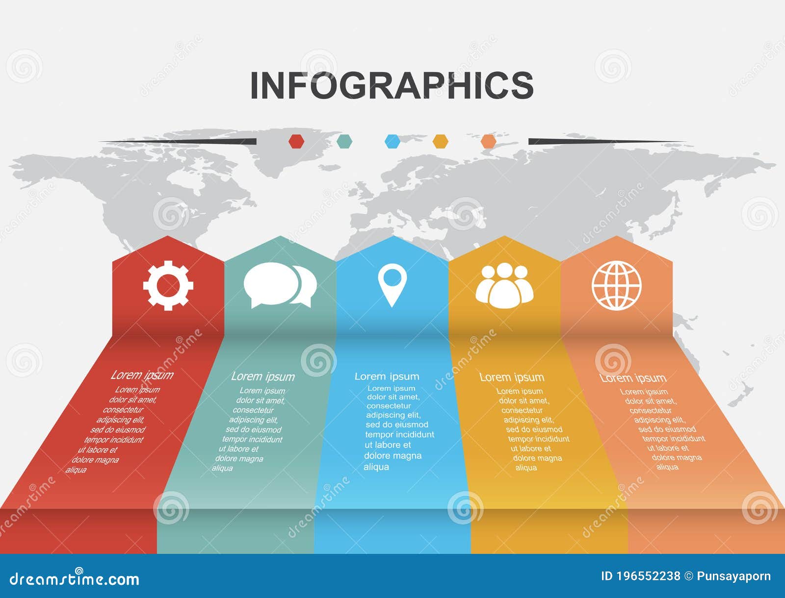 Infographic Design Template with Perspective Arrows Stock Vector ...