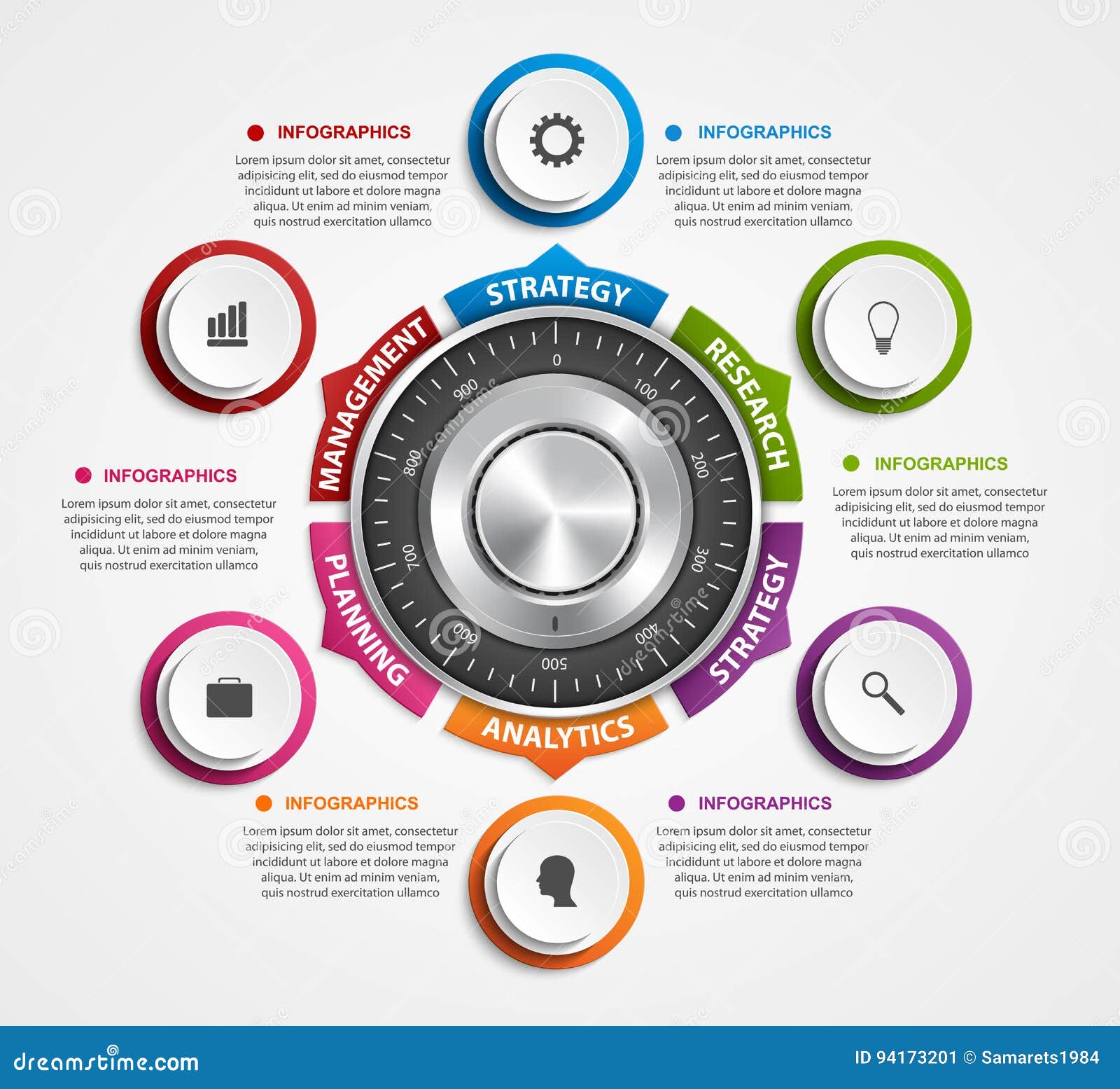 Infographic Design Template. Protection Information. Combination Safe ...