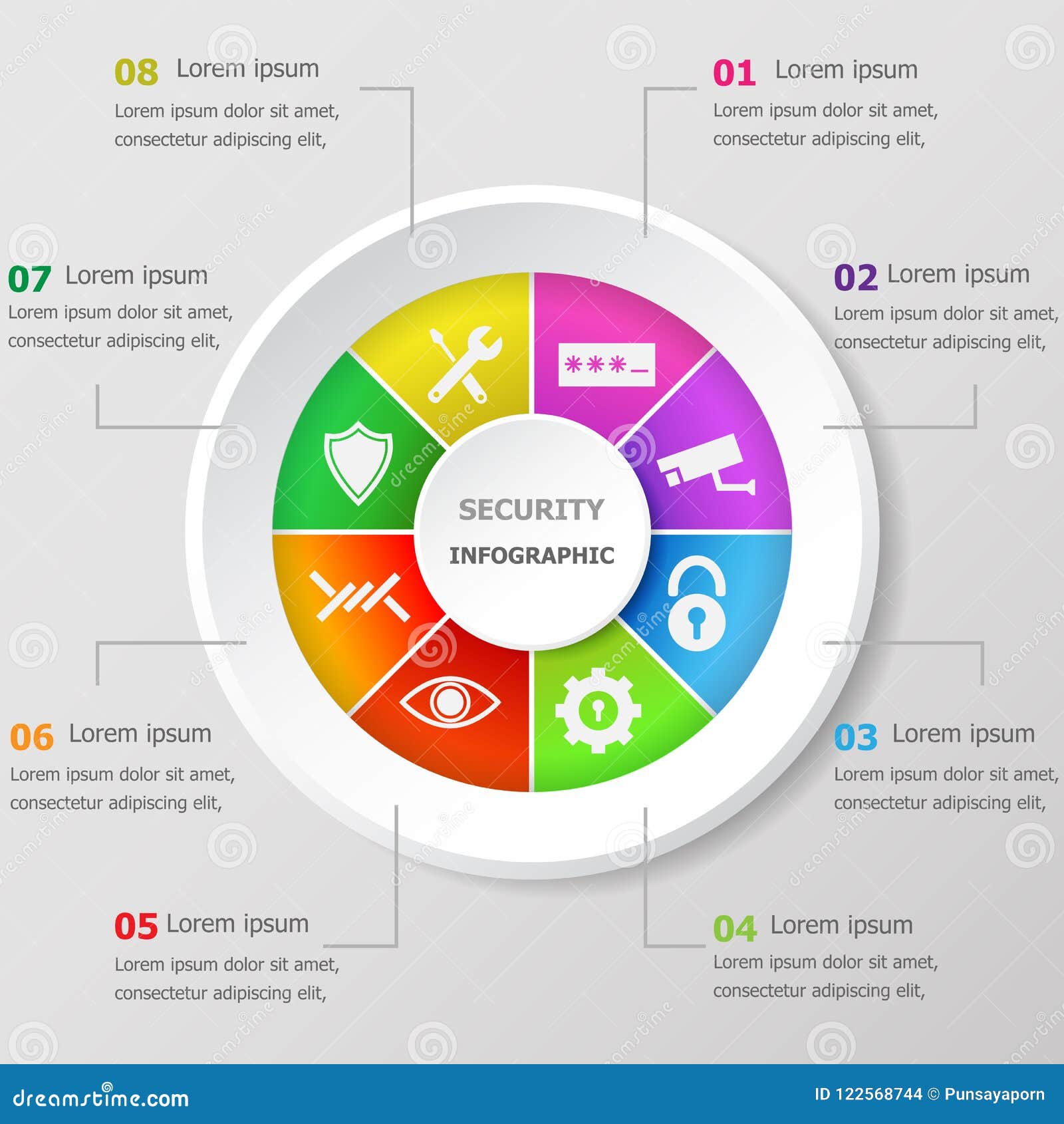 Infographic Design Template with Security Icons Stock Vector ...