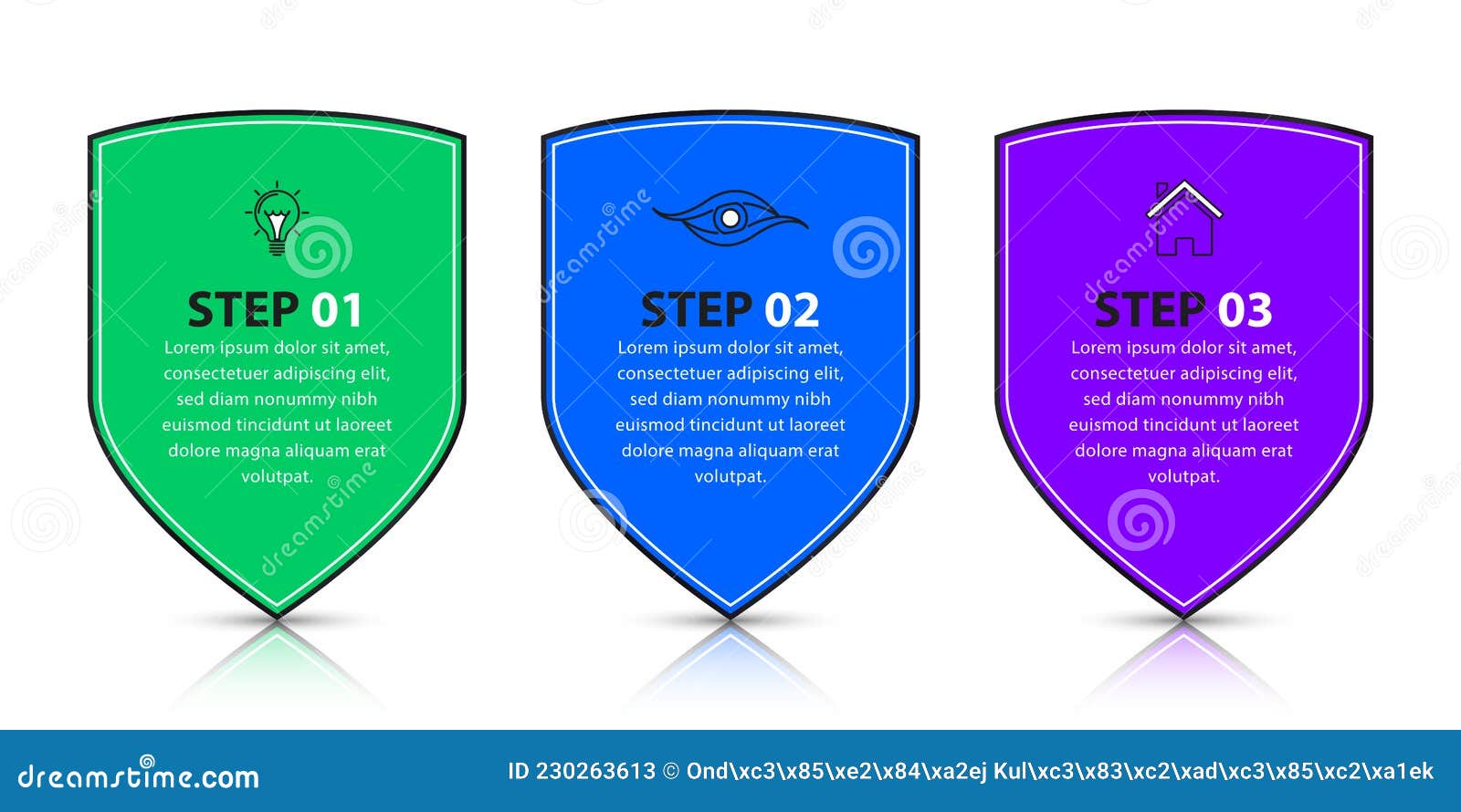 Infographic Design Template with Security Shield. Vector Stock Vector ...