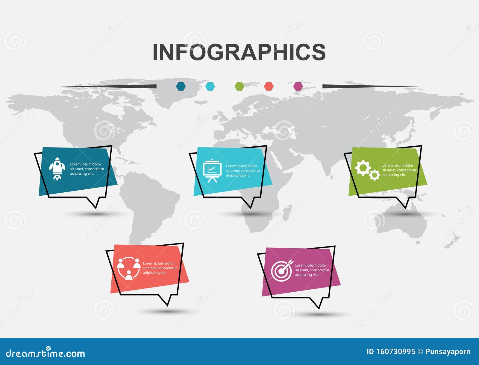 Infographic Design Template with Speech Bubbles Stock Vector ...