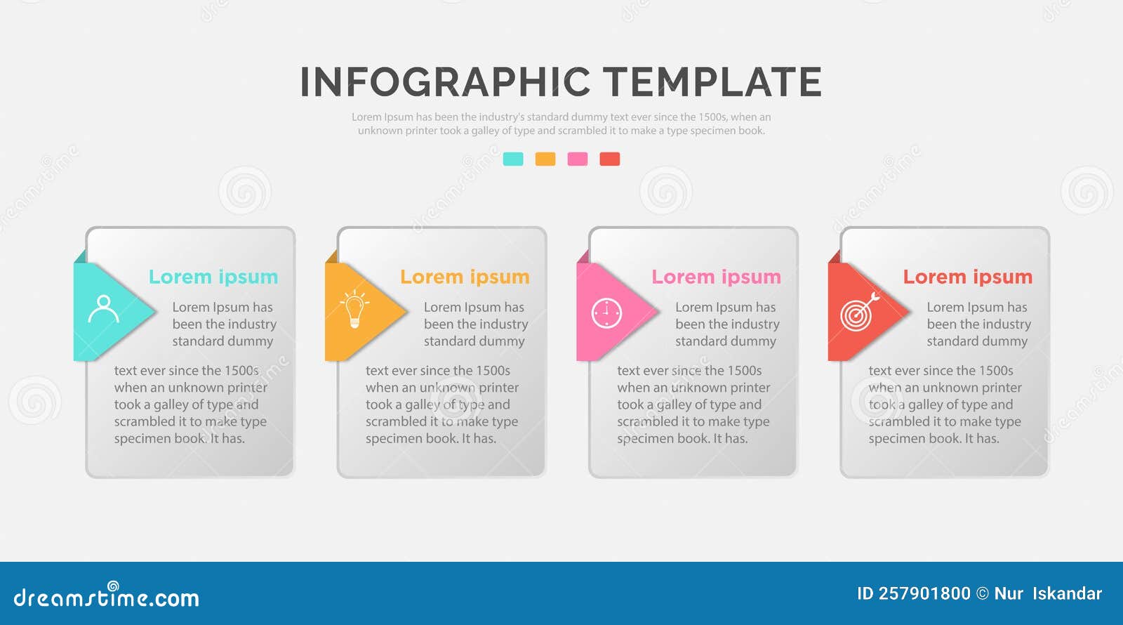 Infographic Design Template 4 Step with Icon Stock Vector ...
