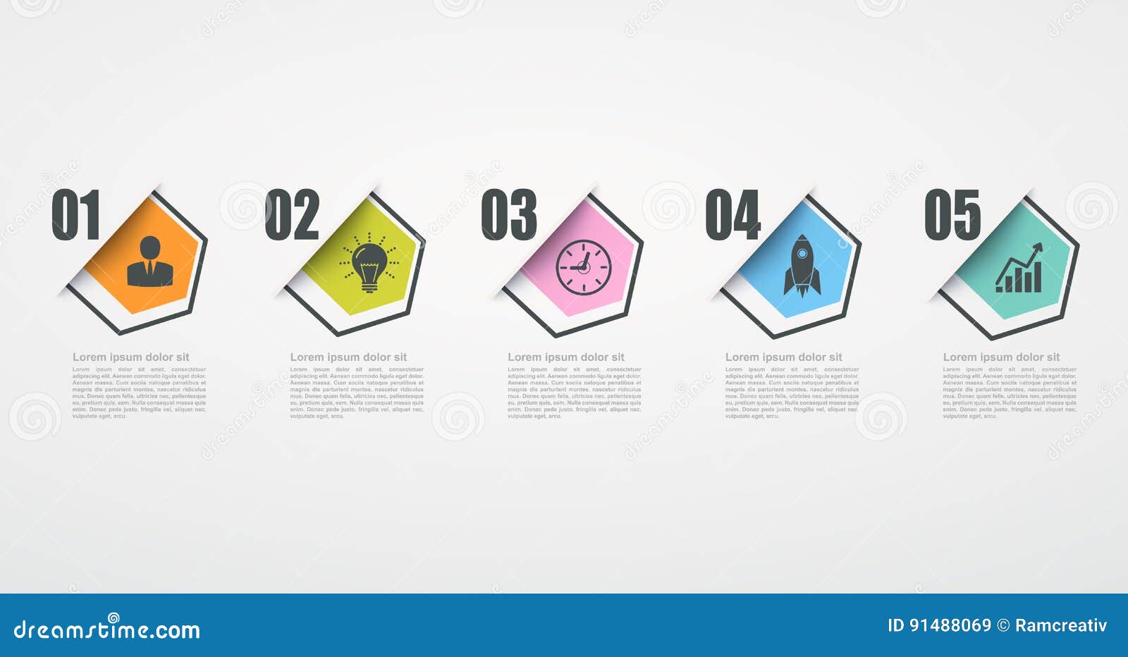 Infographic Design Template with 5 Step Structure. Stock Vector ...