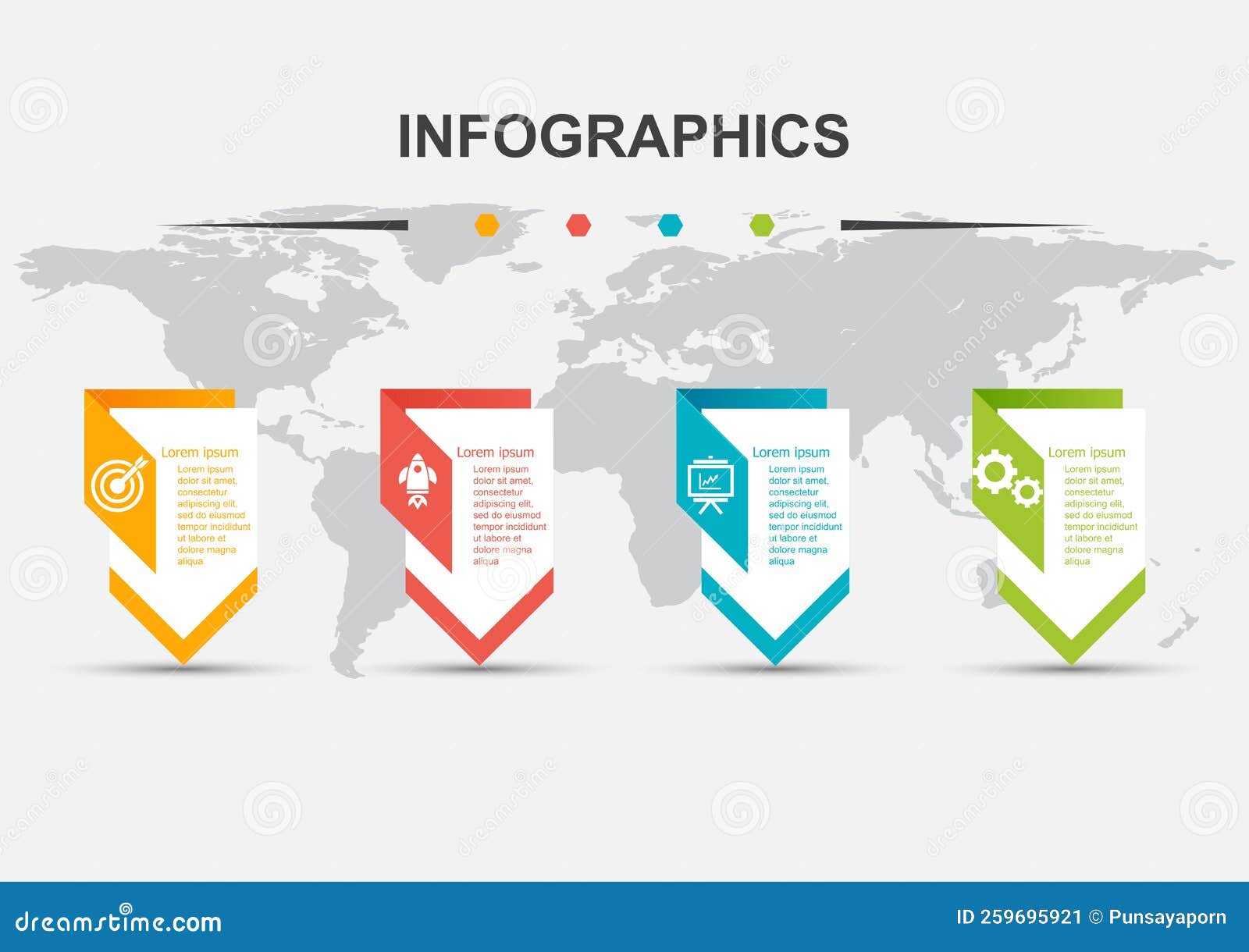 Infographic Design Template with 4 Steps Banner Stock Vector ...