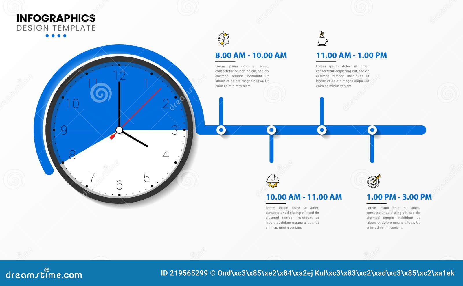 Infographic Design Template. Time Organization with 4 Steps Stock ...