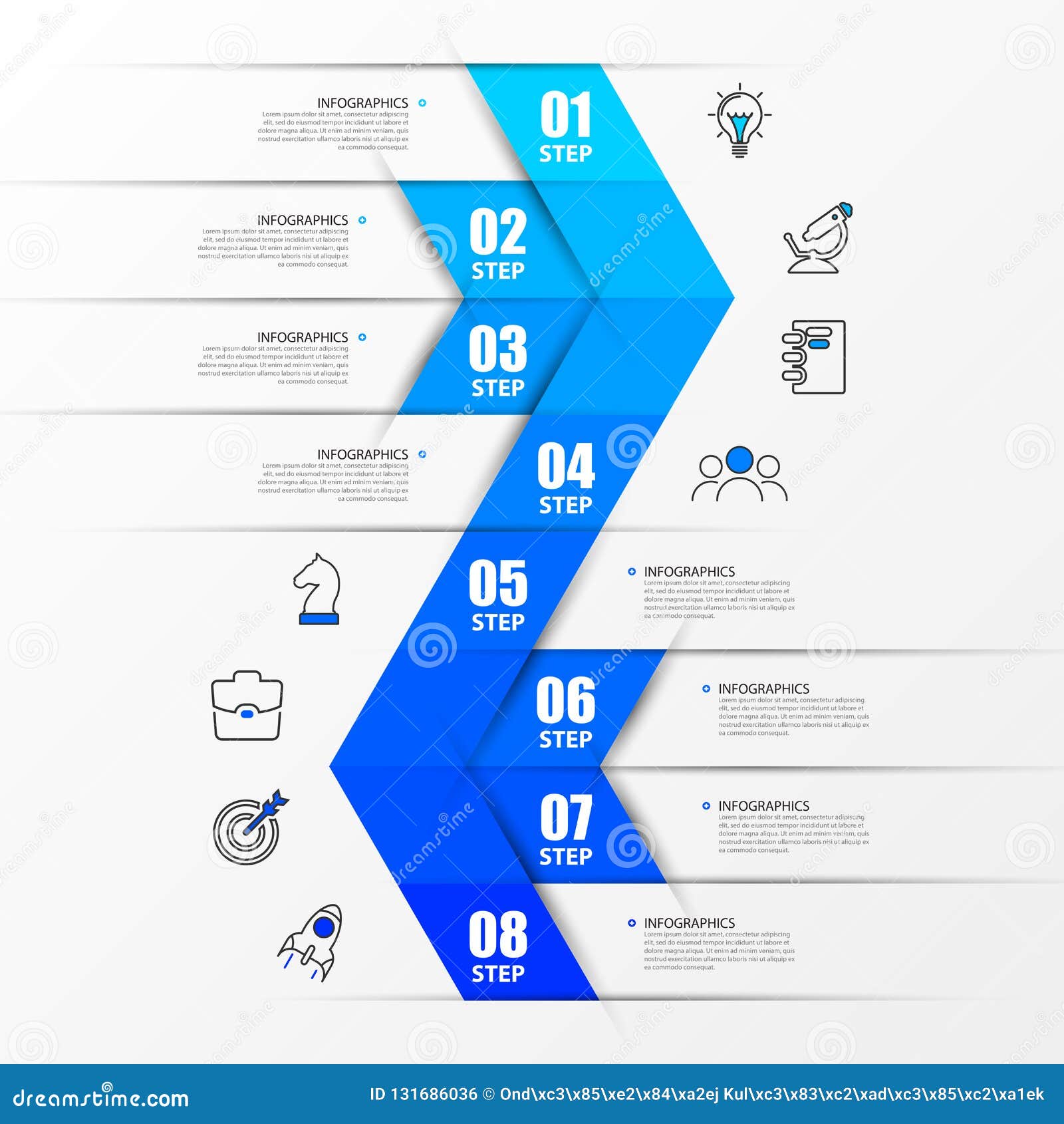 Infographic Design Template. Timeline Concept With 8 Steps. Can Be Used ...