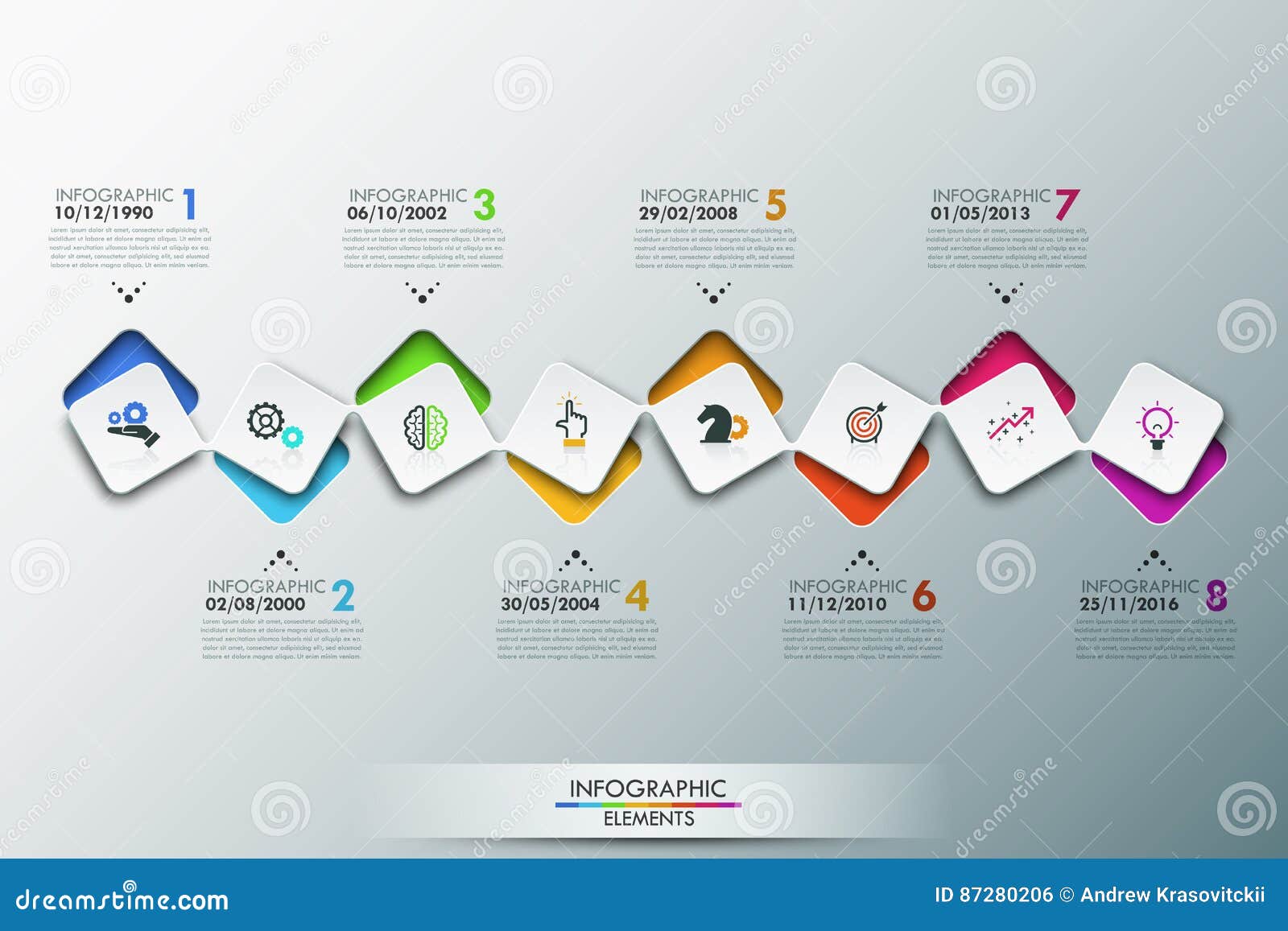 Timeline Connected Element Banner, Template, Chart, Infographic, Step ...