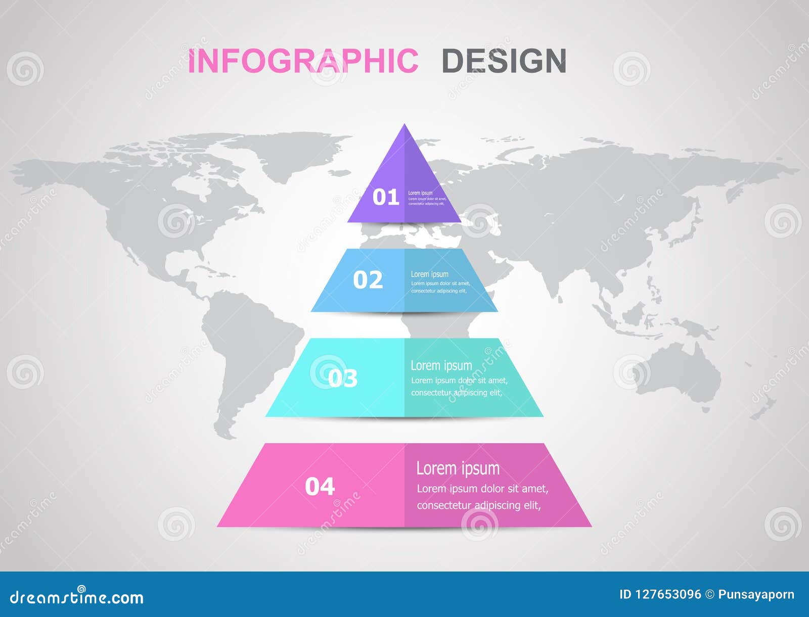Infographic Design Template with Triangle Stock Vector - Illustration ...