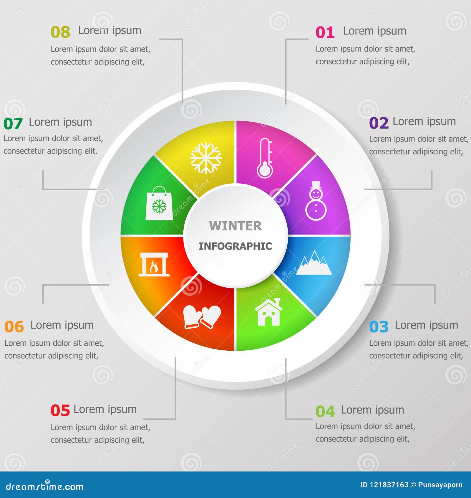 Infographic Design Template with Winter Icons Stock Vector ...