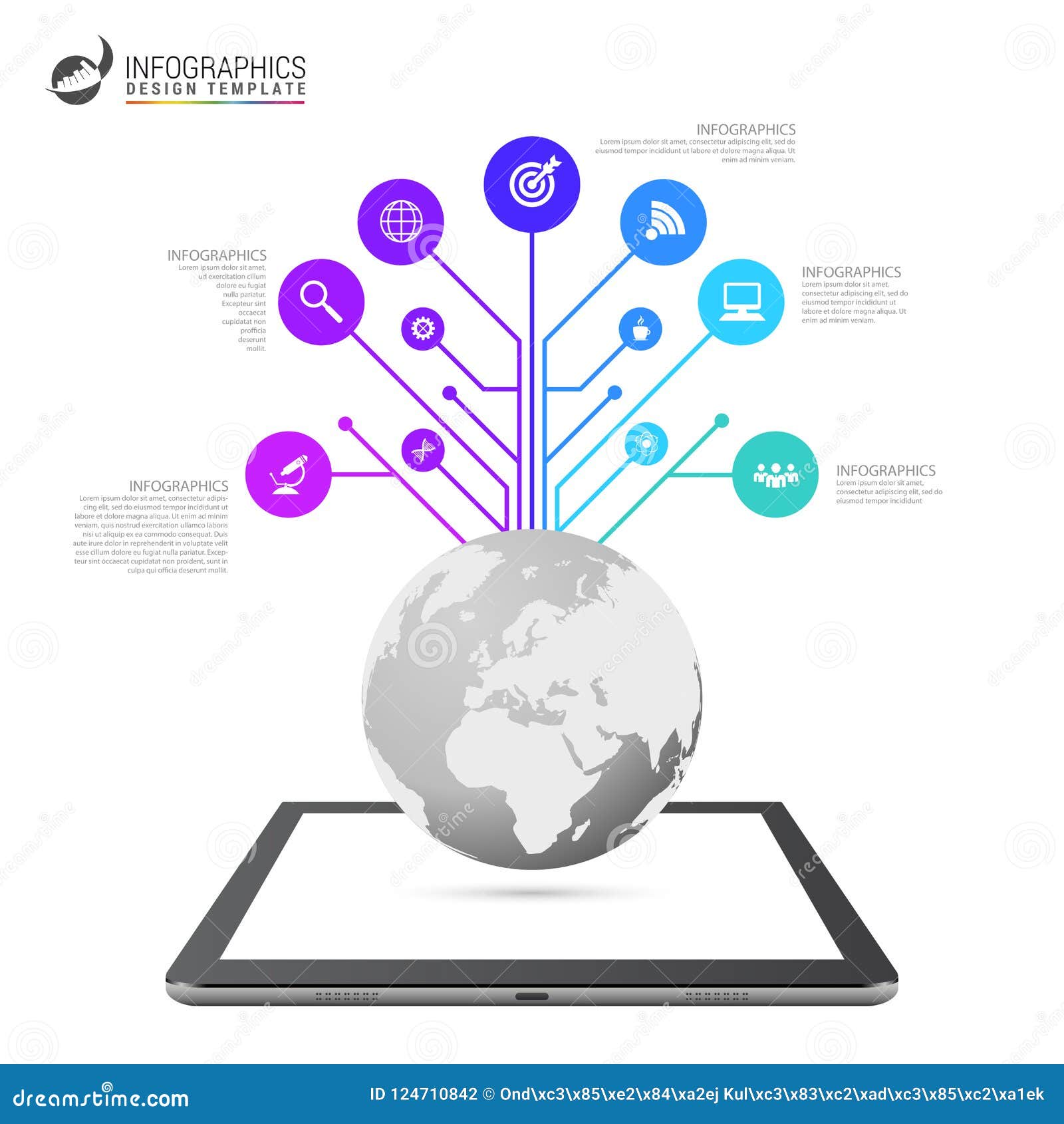 Infographic Design Template. World Network Concept Stock Vector ...