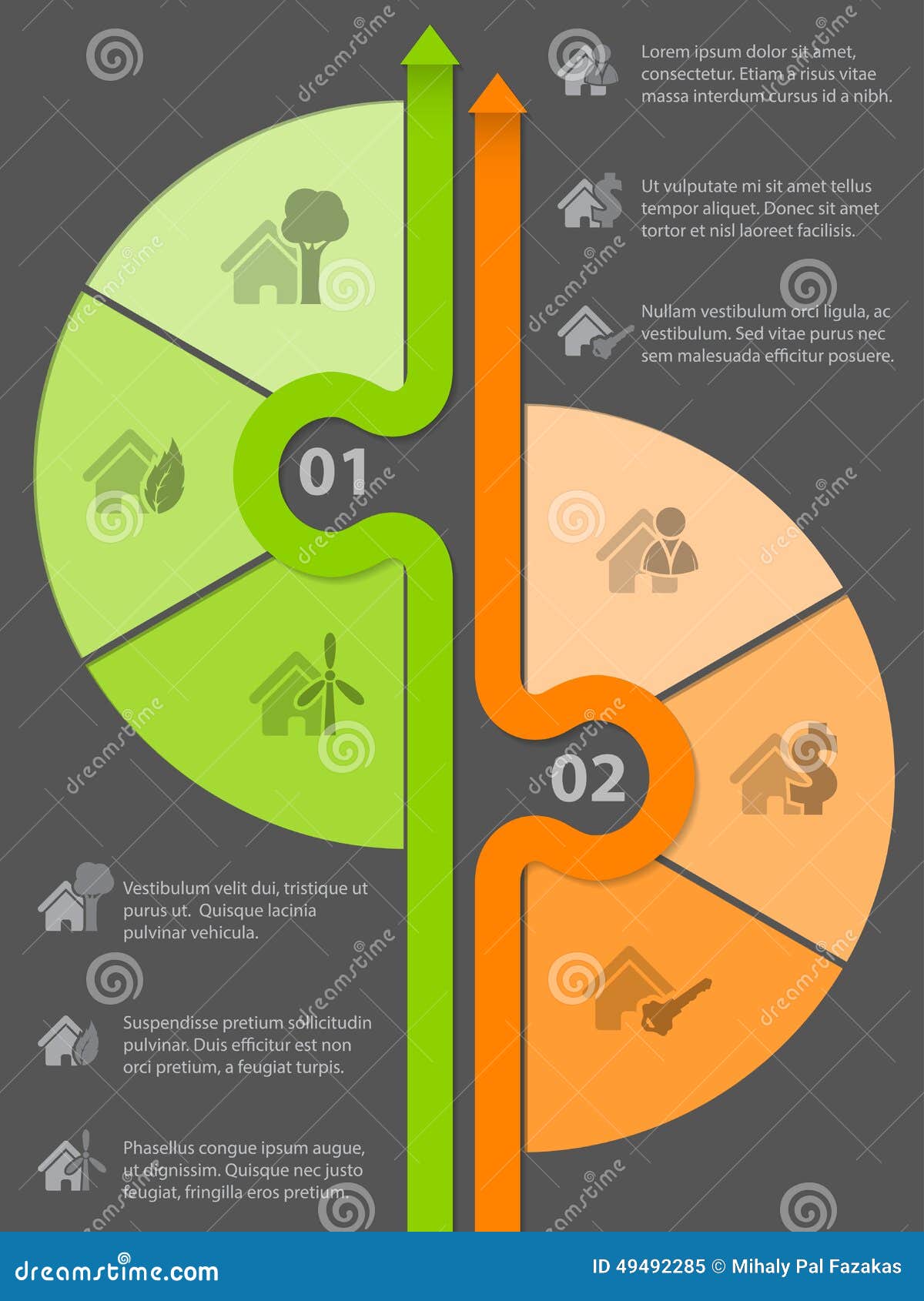 Infographic Design with Various House Icons Stock Vector - Illustration ...