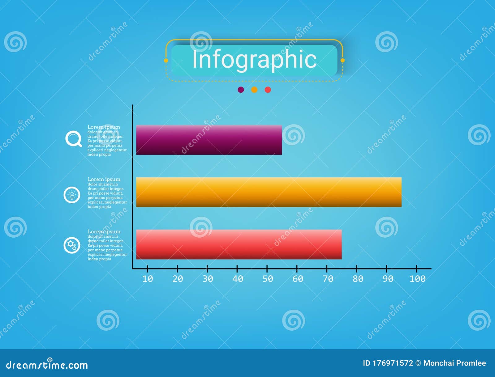 3 Point Banner Design Template Infographic Text Vector. Plan Design ...
