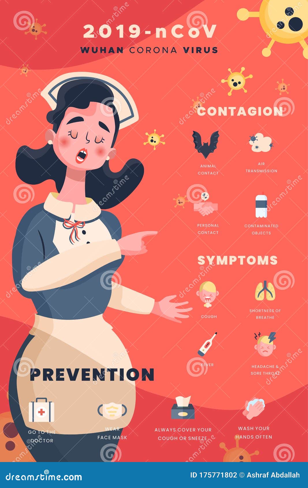 Infographic with Details about Corona Virus with Illustrated Design ...