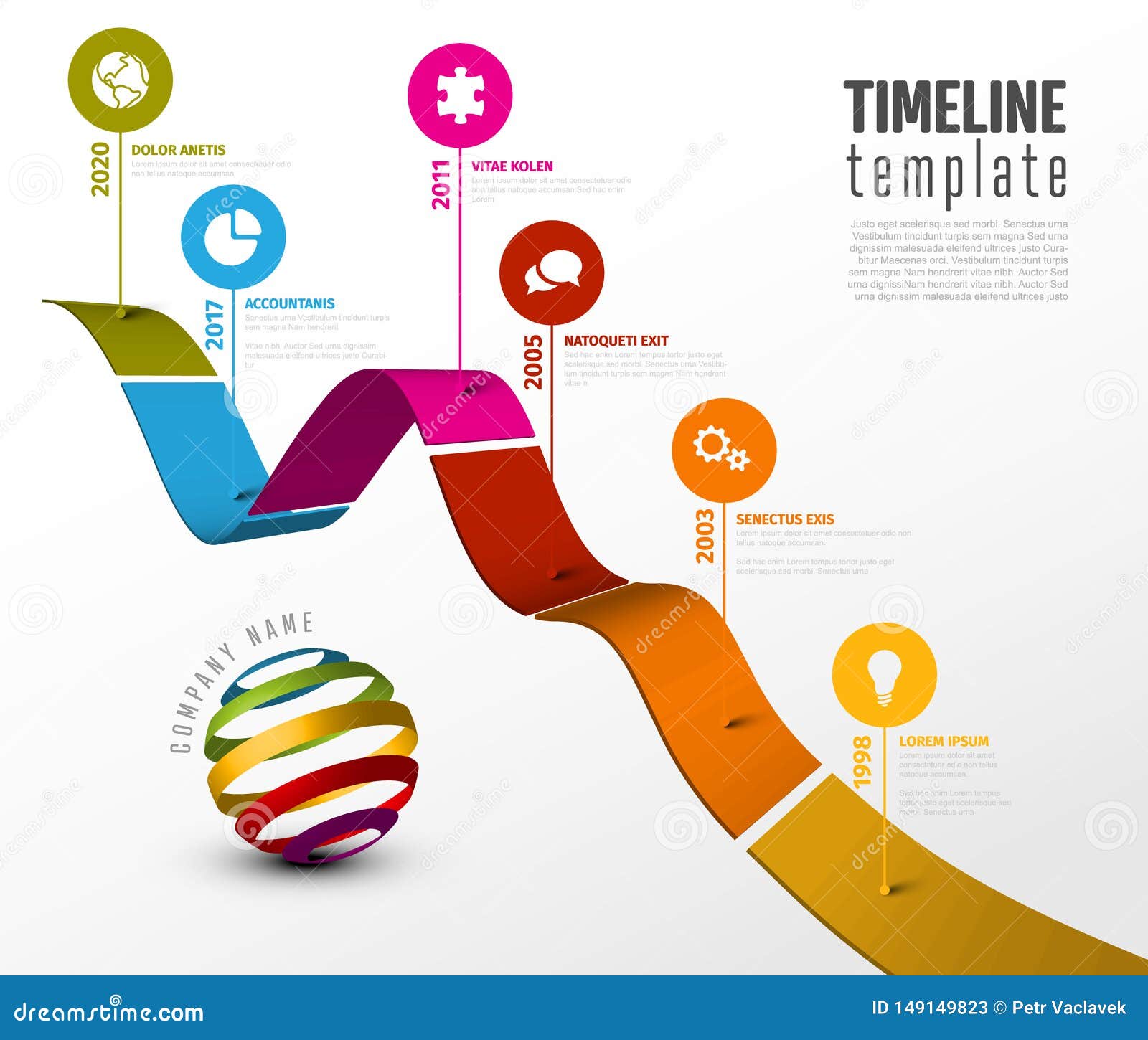 Infographic Diagonal Timeline Template Vector Illustration ...