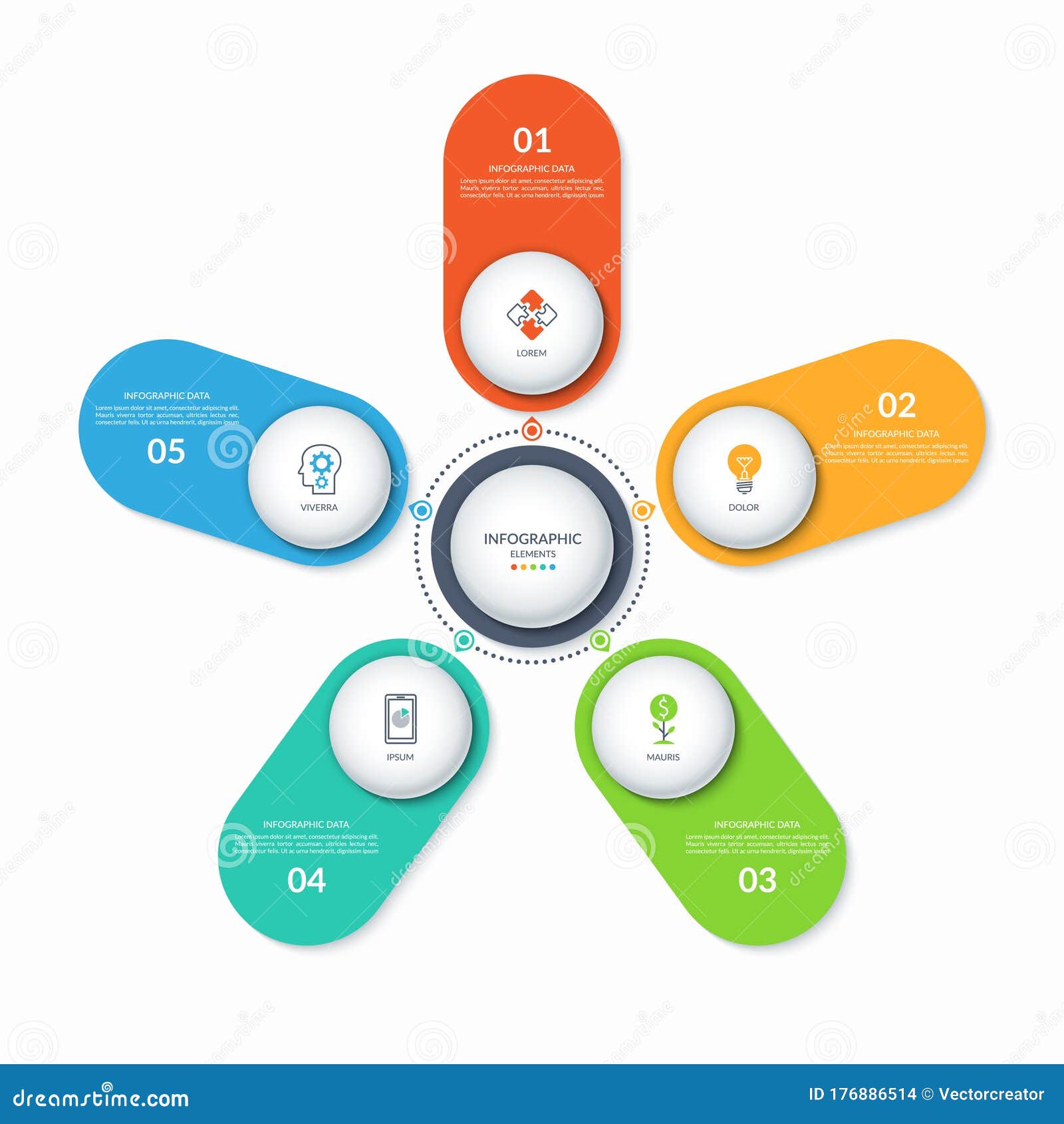 Infographic Diagram with 5 Options. Stock Vector - Illustration of ...