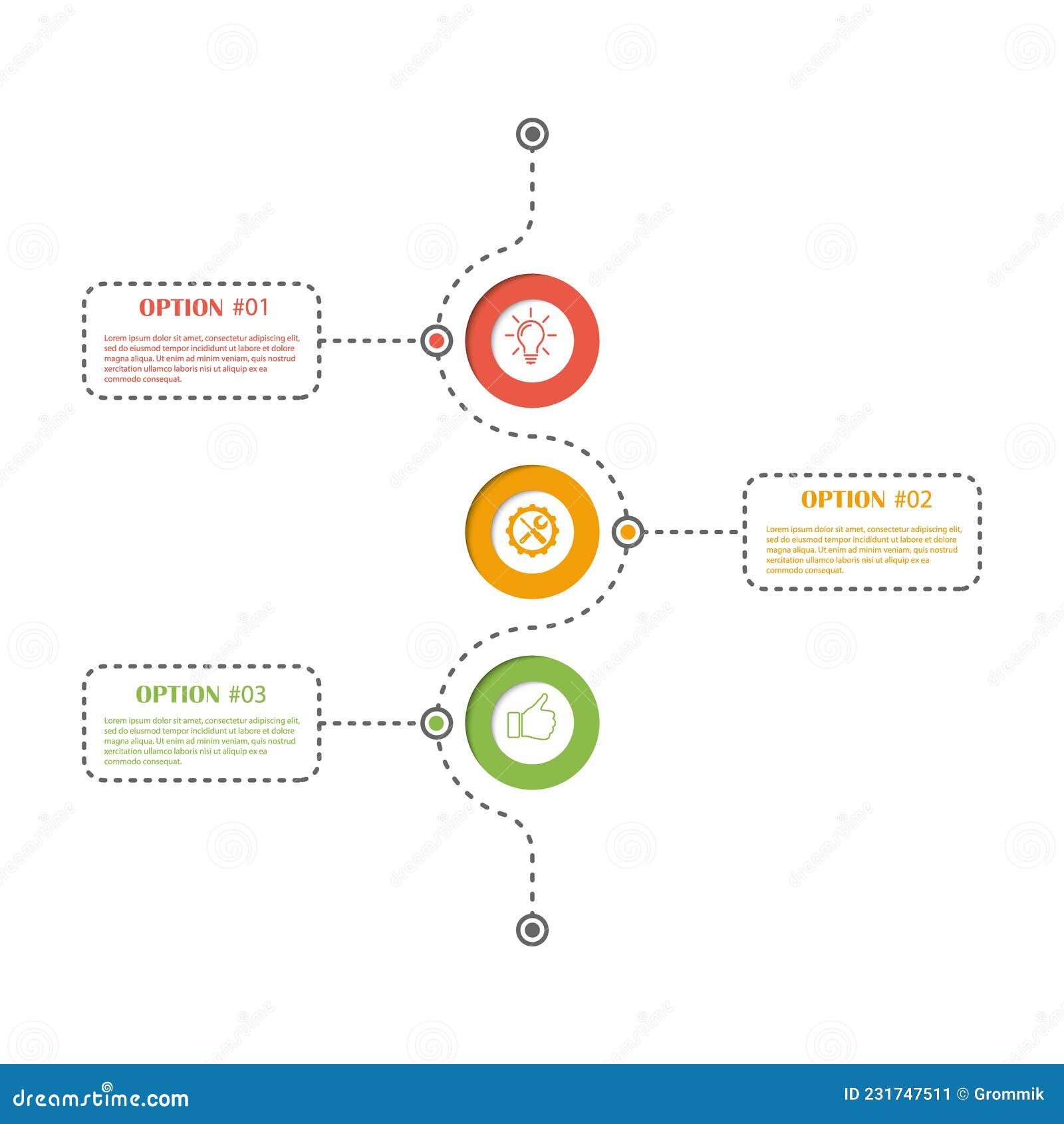 Infographic Diagram of the Process. 3 Steps of Options To Achieve ...