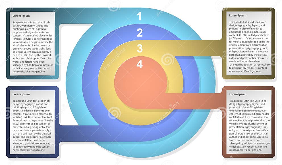 Infographic Diagram Template with Concentric Circles. for Web Design ...