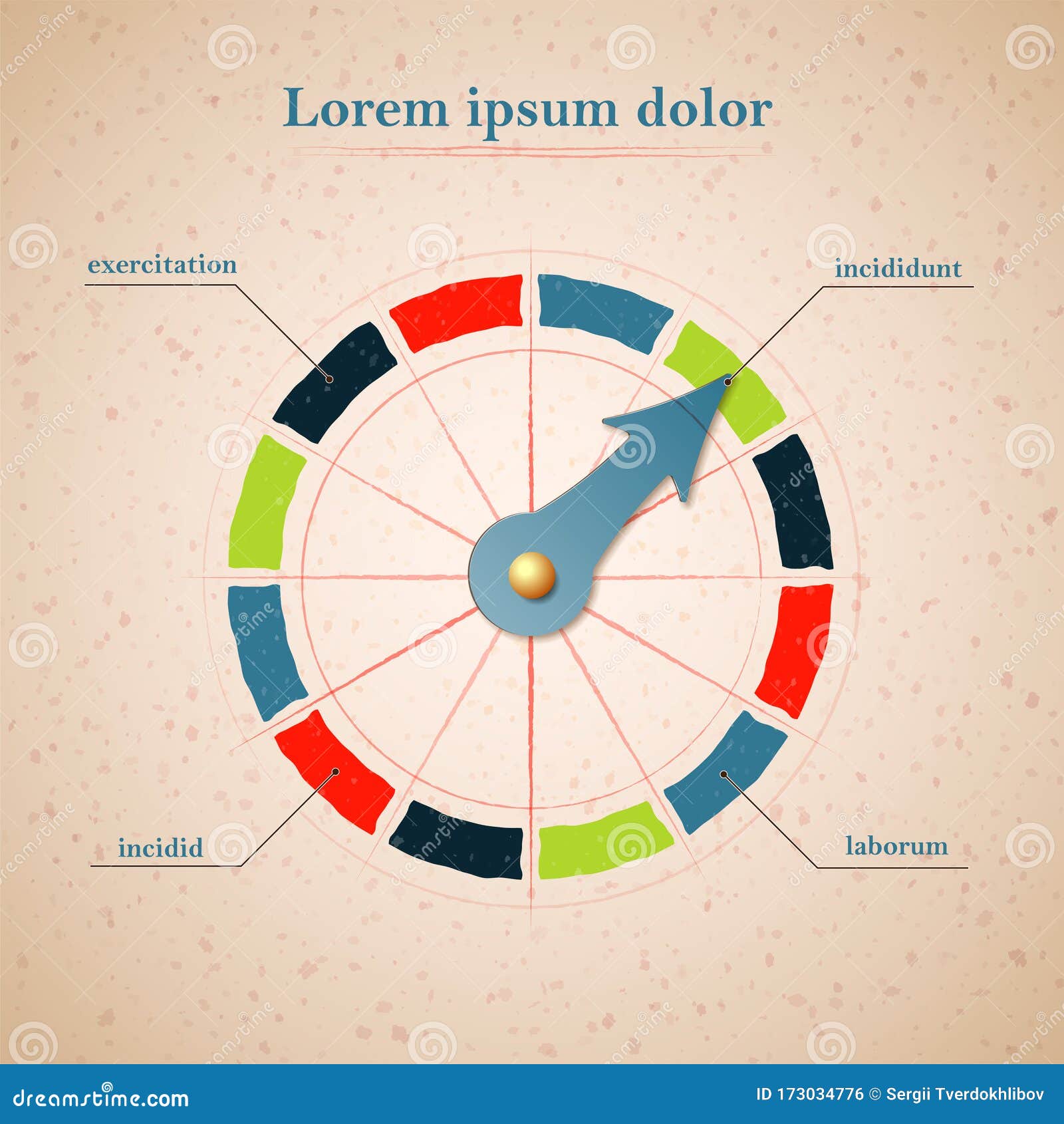 Infographic with Dial, Twelve Fields, Four Colors. a Sequence of ...