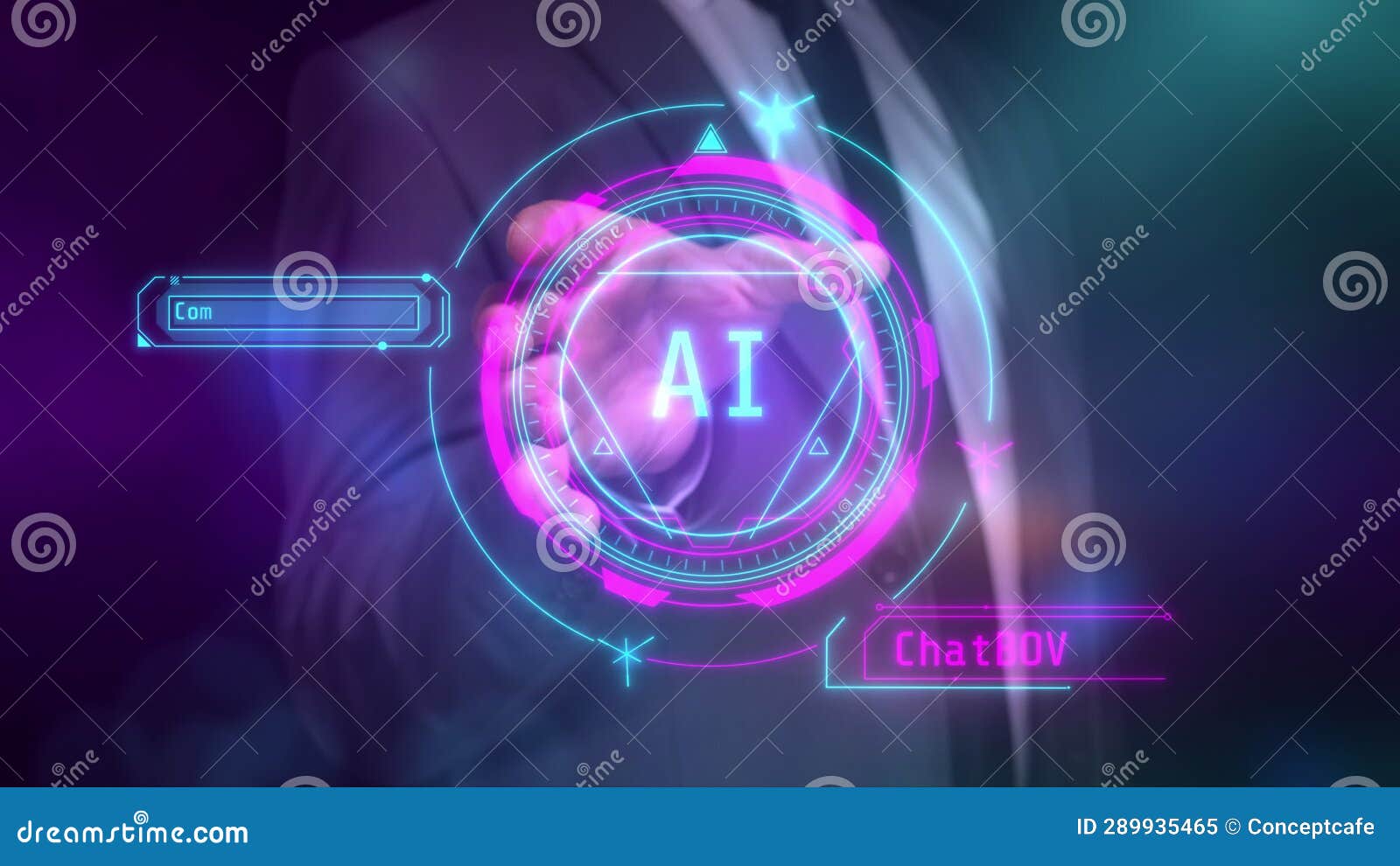 Infographic Display of the Work of Artificial Intelligence on a Virtual ...