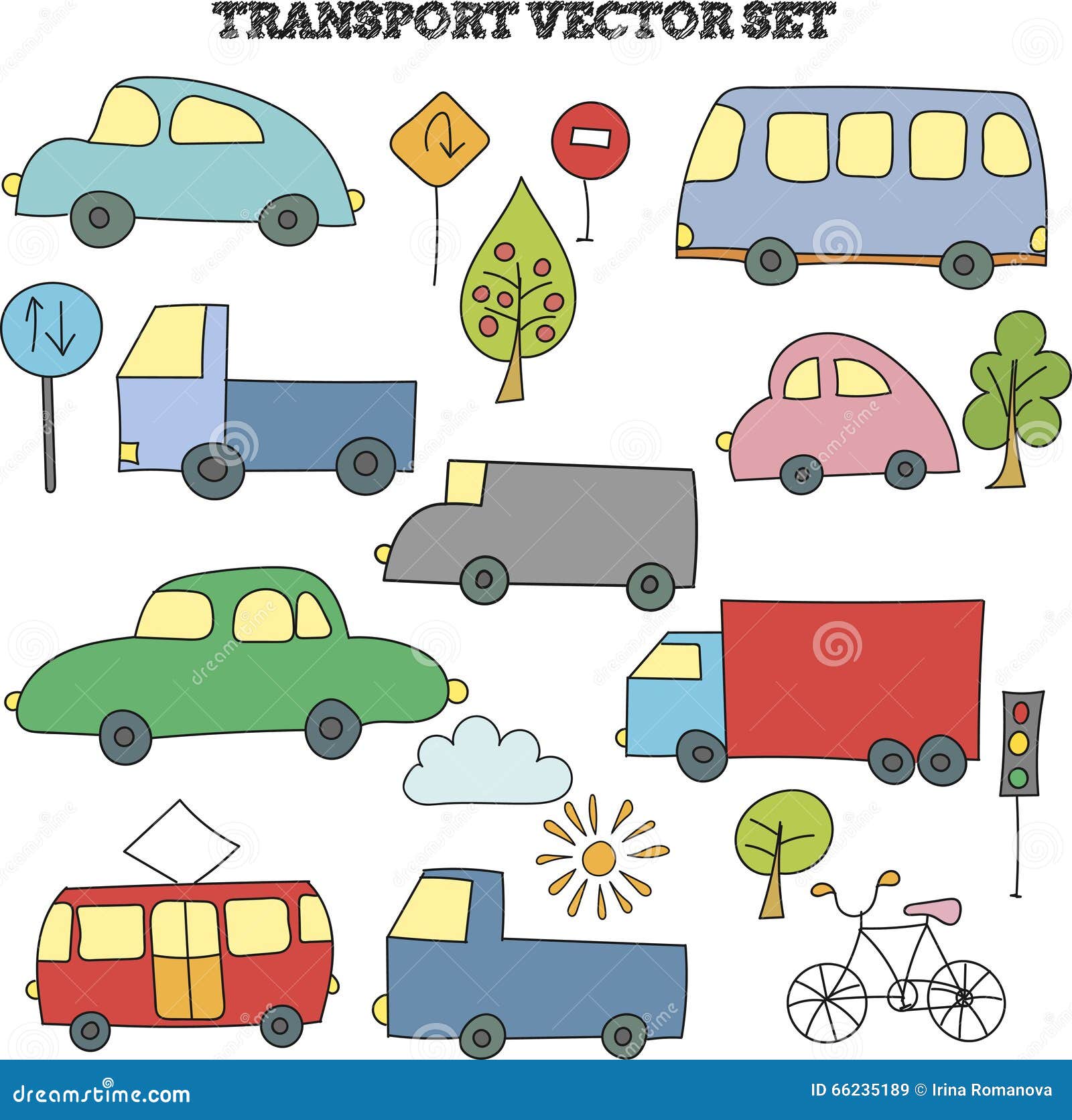 Infographic Doodle Transport Set Stock Vector - Illustration of icon ...