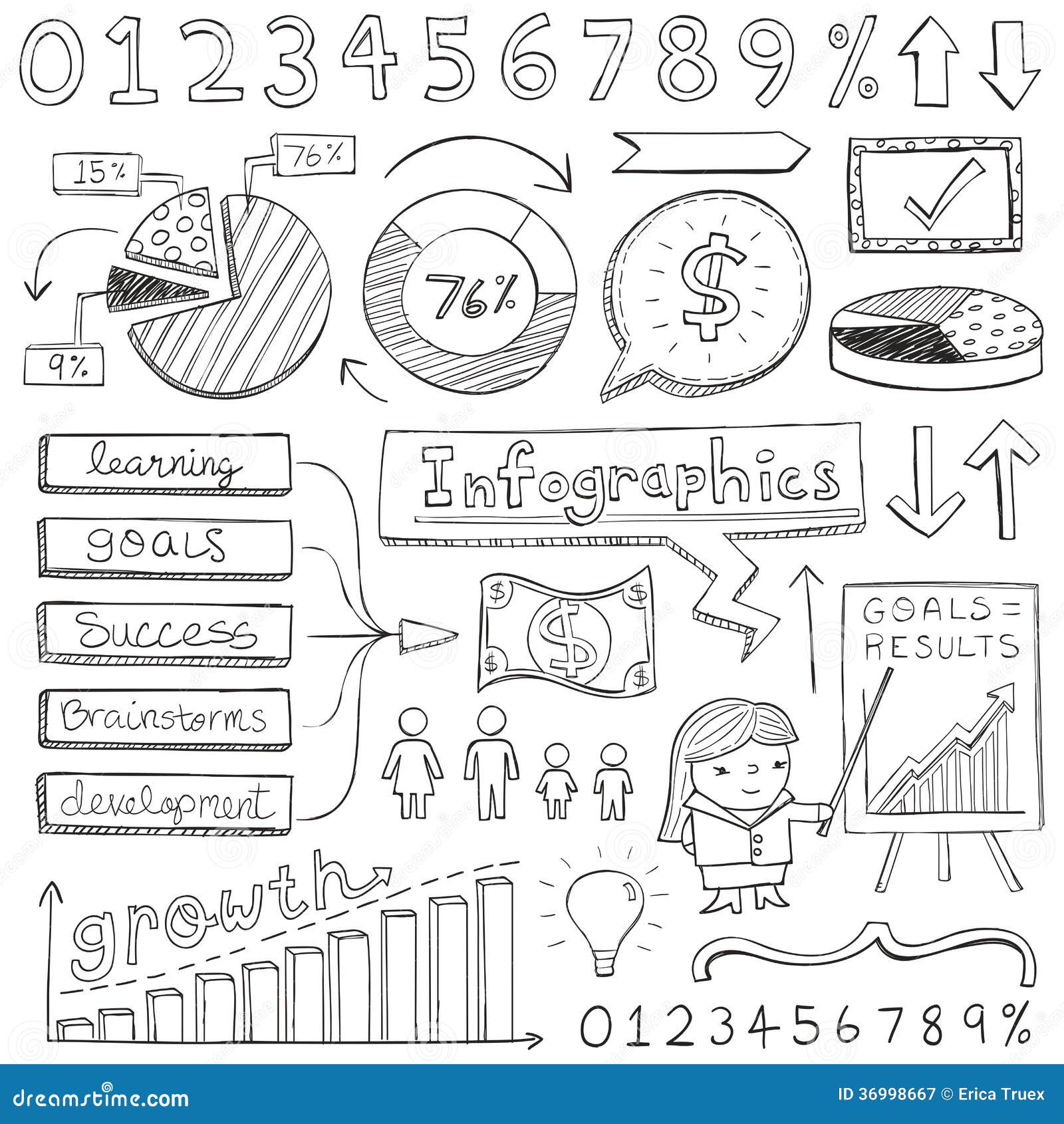 Infographic Doodles stock vector. Illustration of drawing - 36998667