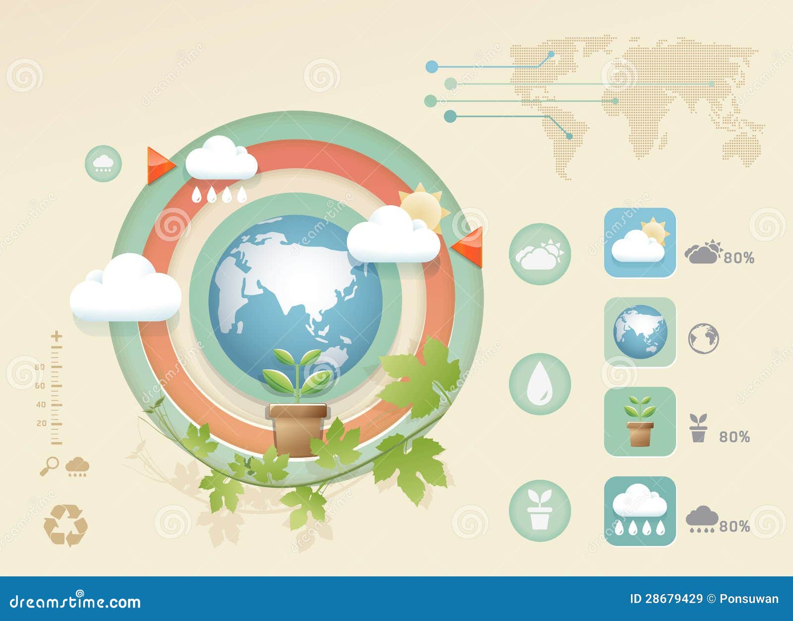 Infographic Eco Modern Soft Color Design Template Stock Vector ...