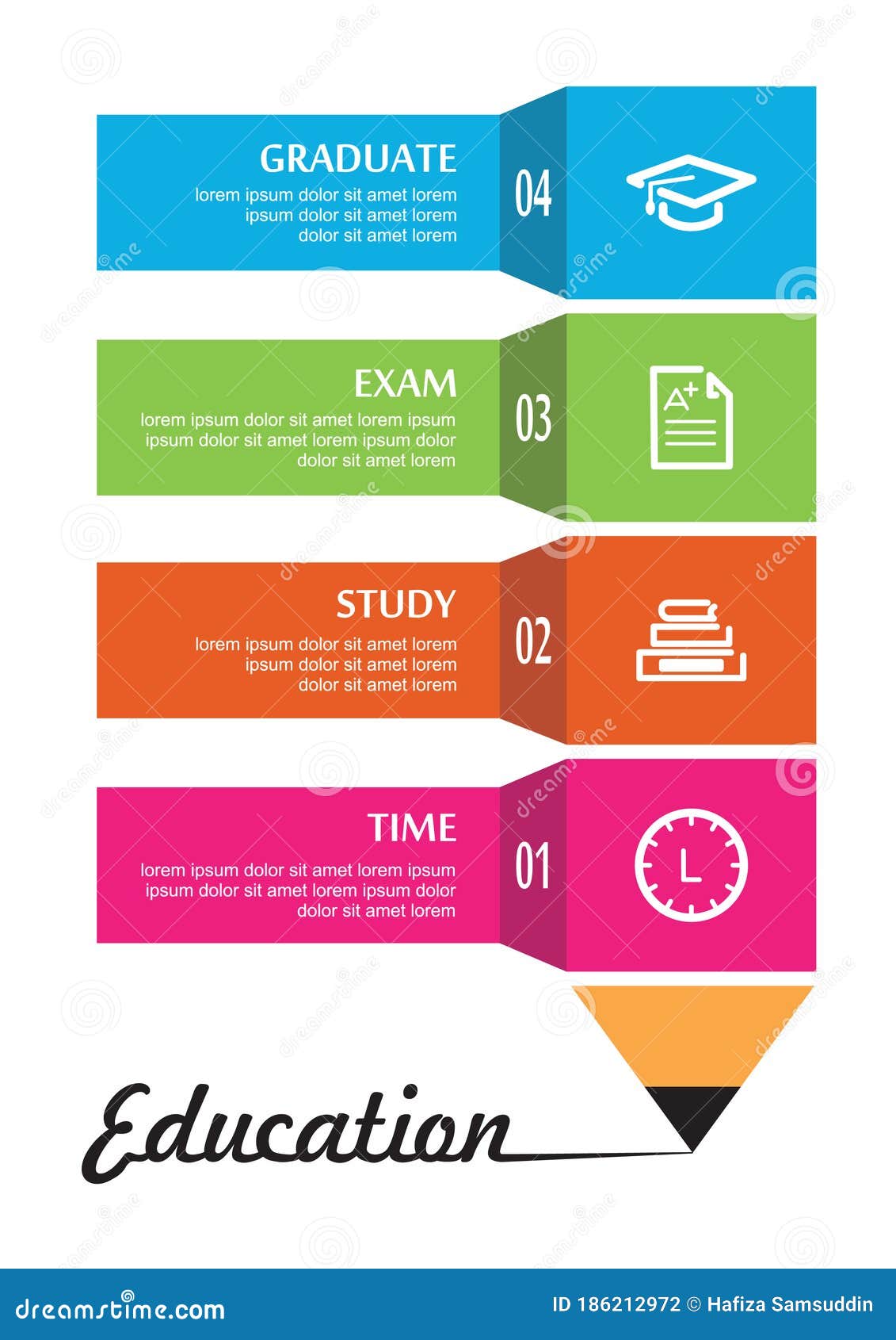 Infographic of Education Plan. Vector Illustration Decorative Design ...