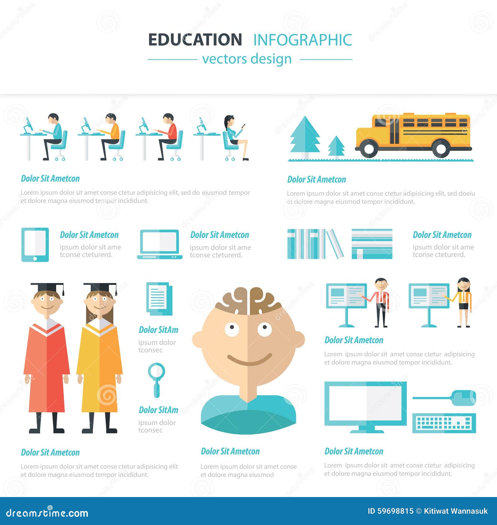 Infographic Education Template Design . Concept Illustrat Stock ...